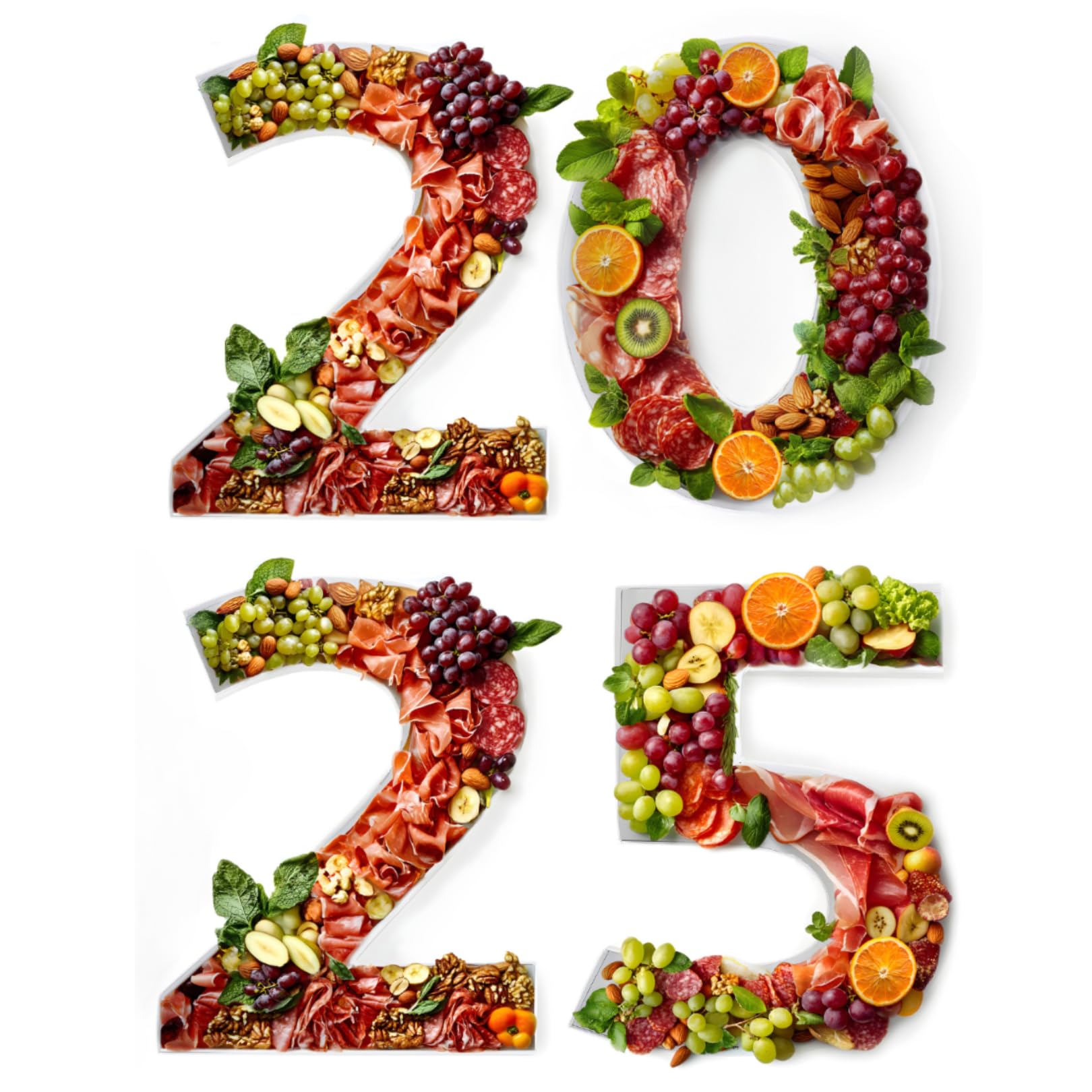 Amazon.com: Soul & Lane 2025 Charcuterie Board Numbers, White Fillable ...