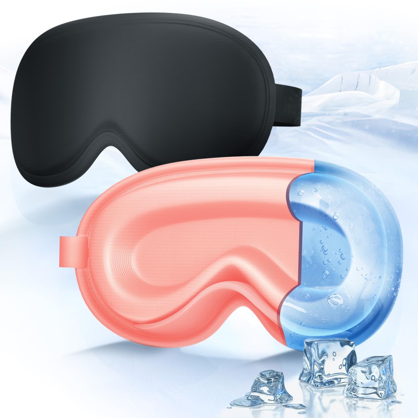 Snapklik.com : 2 Pack 3D Cooling Gel Eye Mask - Reusable Cold Sleep ...