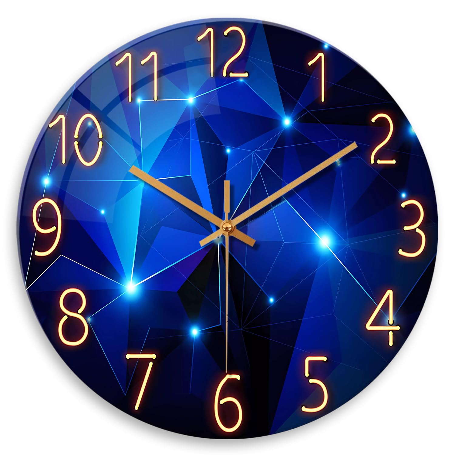 Amazon.com: Constantplanet Blue Wall Clock Battery Operated 16 Inch ...