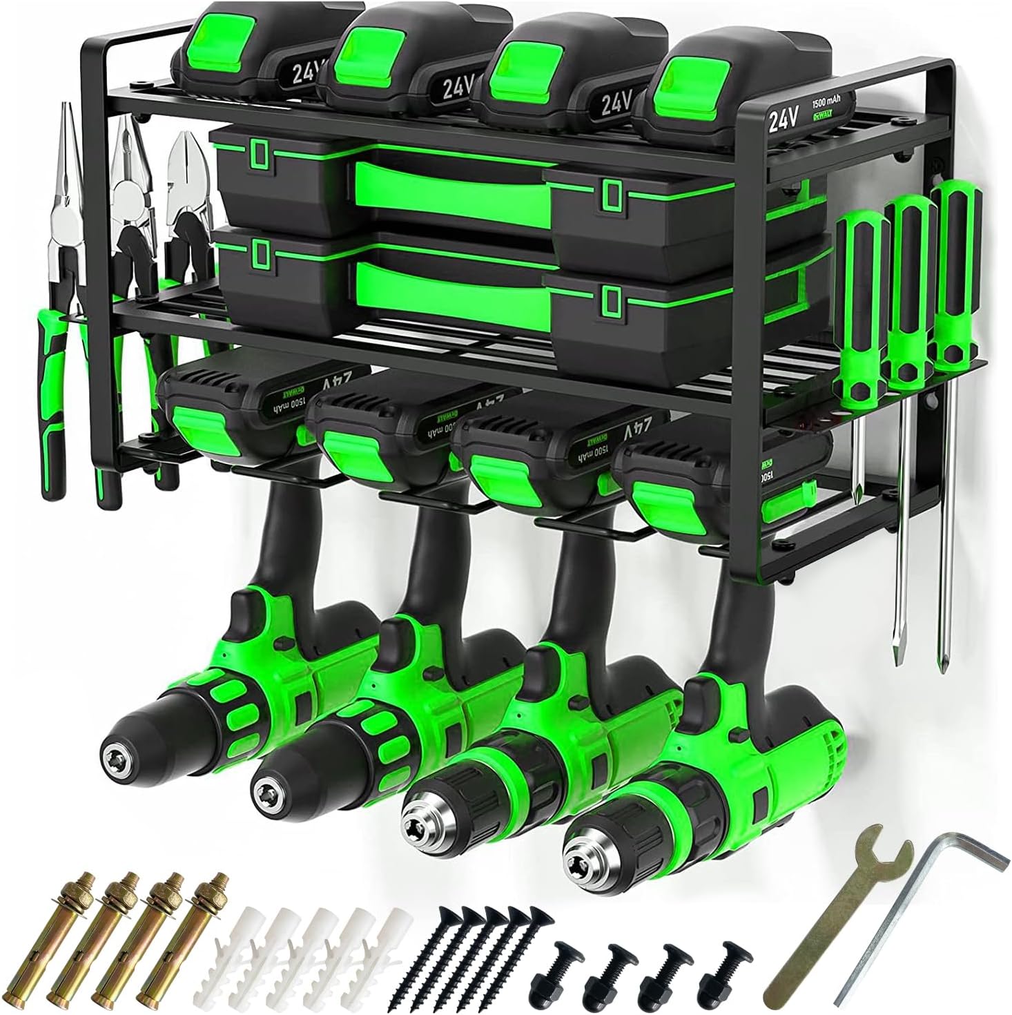 Amazon.com: Socpuro Power Tool Organizer Wall Mounted, 3 Layers Heavy ...