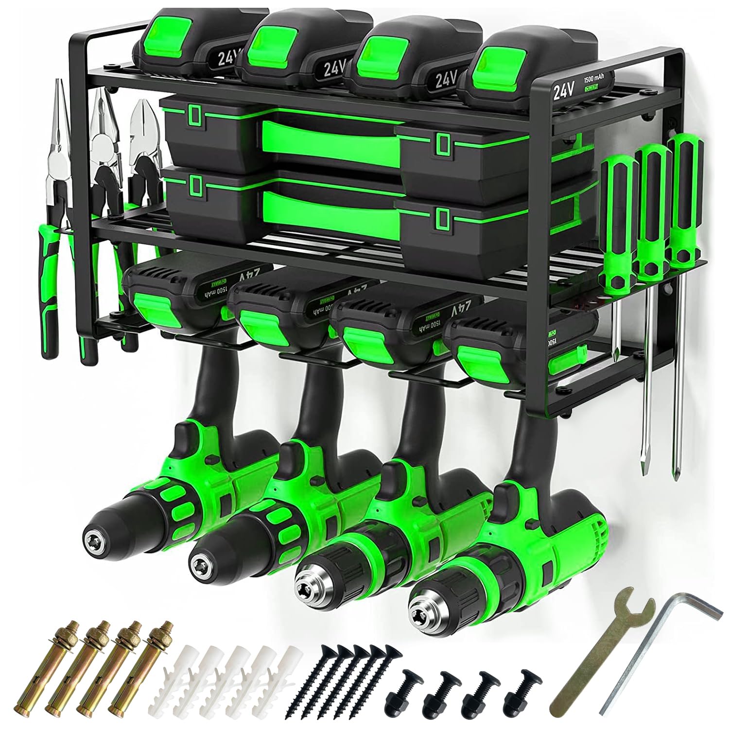 Snapklik.com : Power Tool Organizer Wall Mounted, 3 Layers Heavy Duty ...