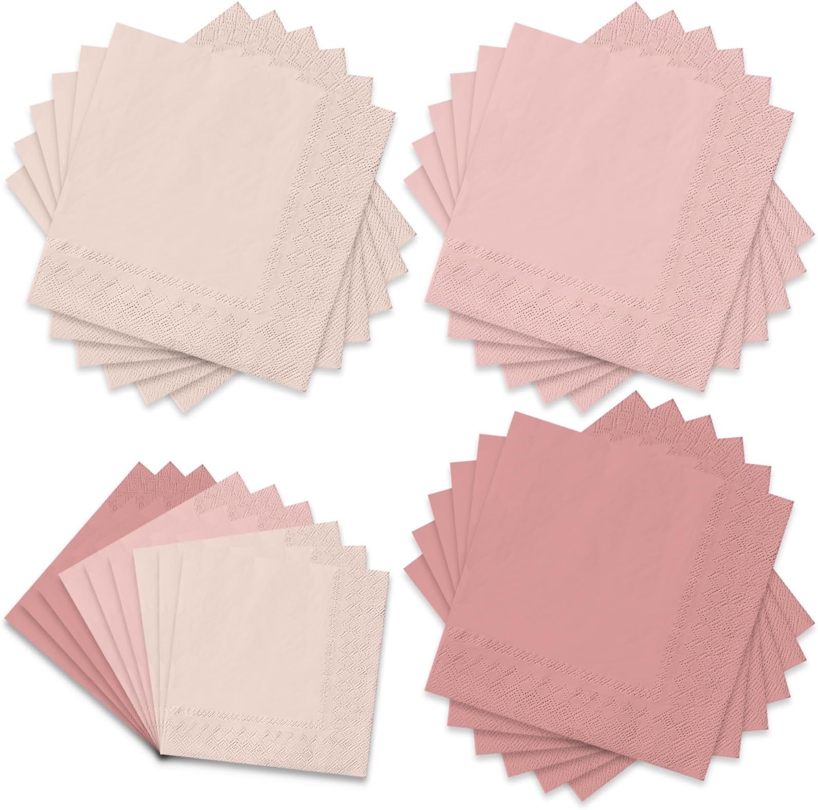 Amazon.com: Whaline 150 Pack Peach Pink Napkins 6.5 x 6.5 Inch 3 Colors ...