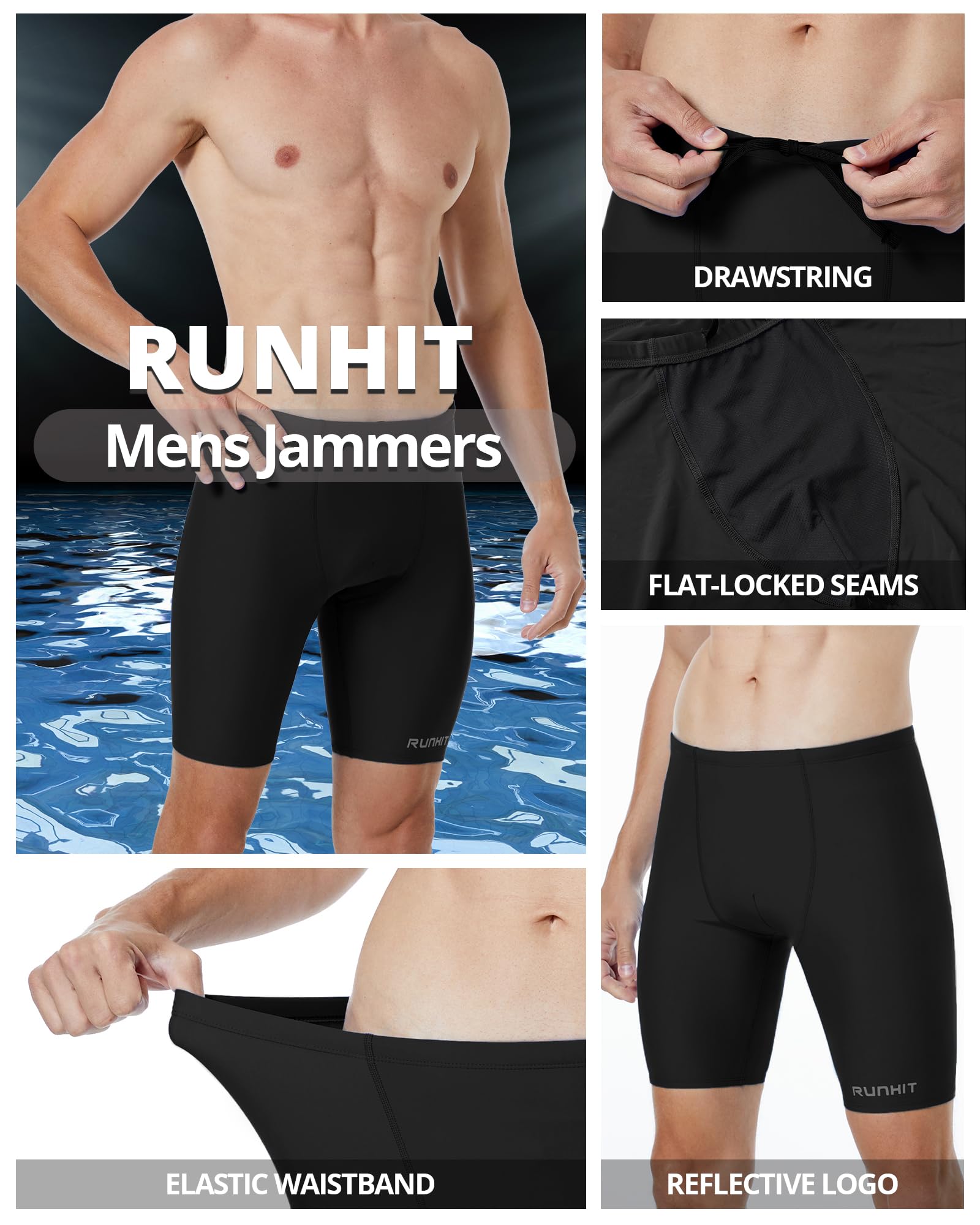 Snapklik.com : Swim Jammers For Men Competitive Swim Racing Team ...