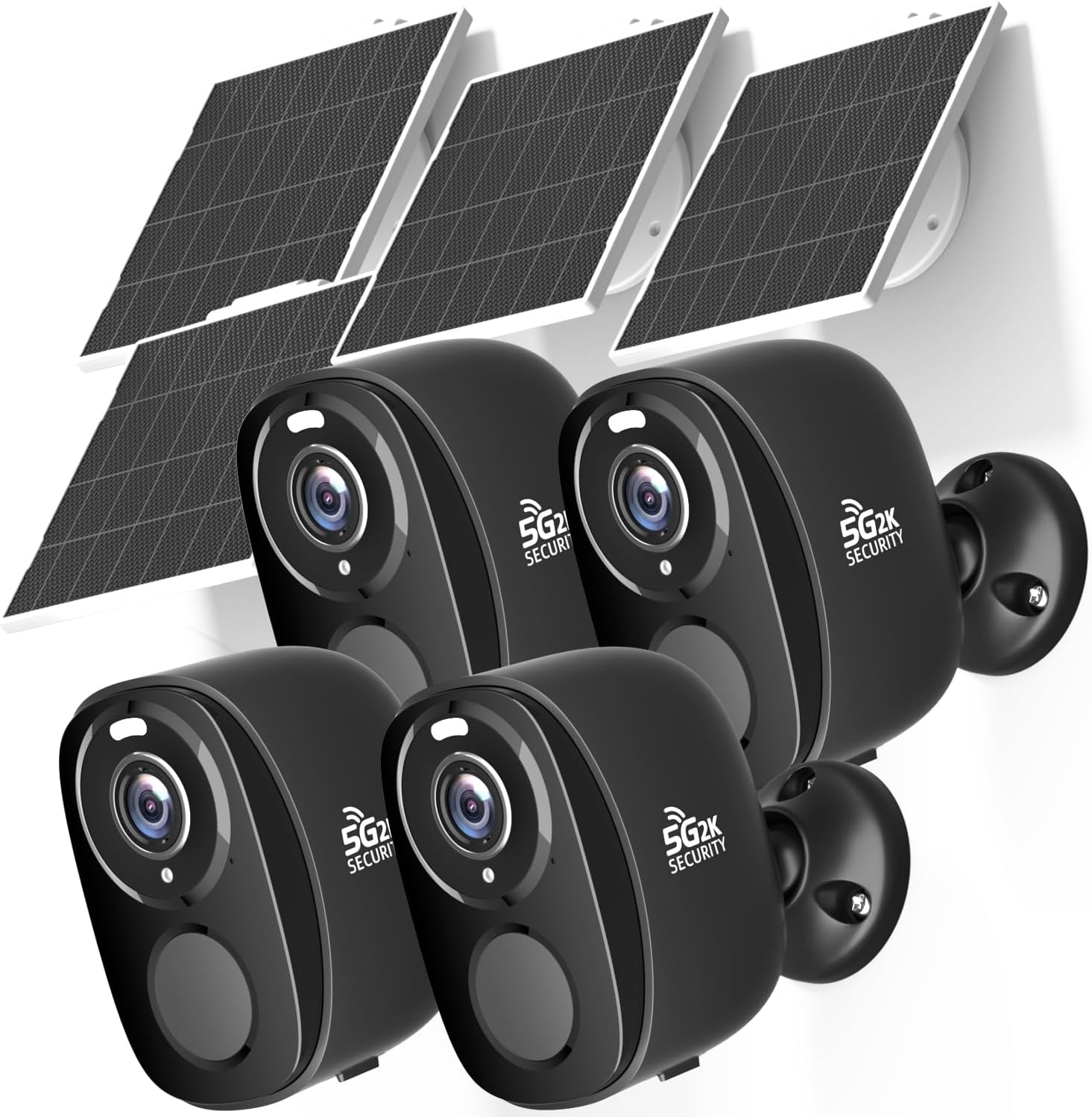 Amazon.com : 4Pack 5G/2.4G Solar Security Cameras Wireless Outdoor, 2K ...