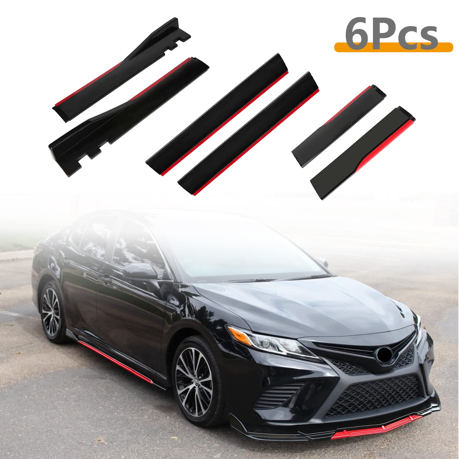 86.6" Universal Car Side Skirt 220CM Extension Rocker Panel Body Kit ...