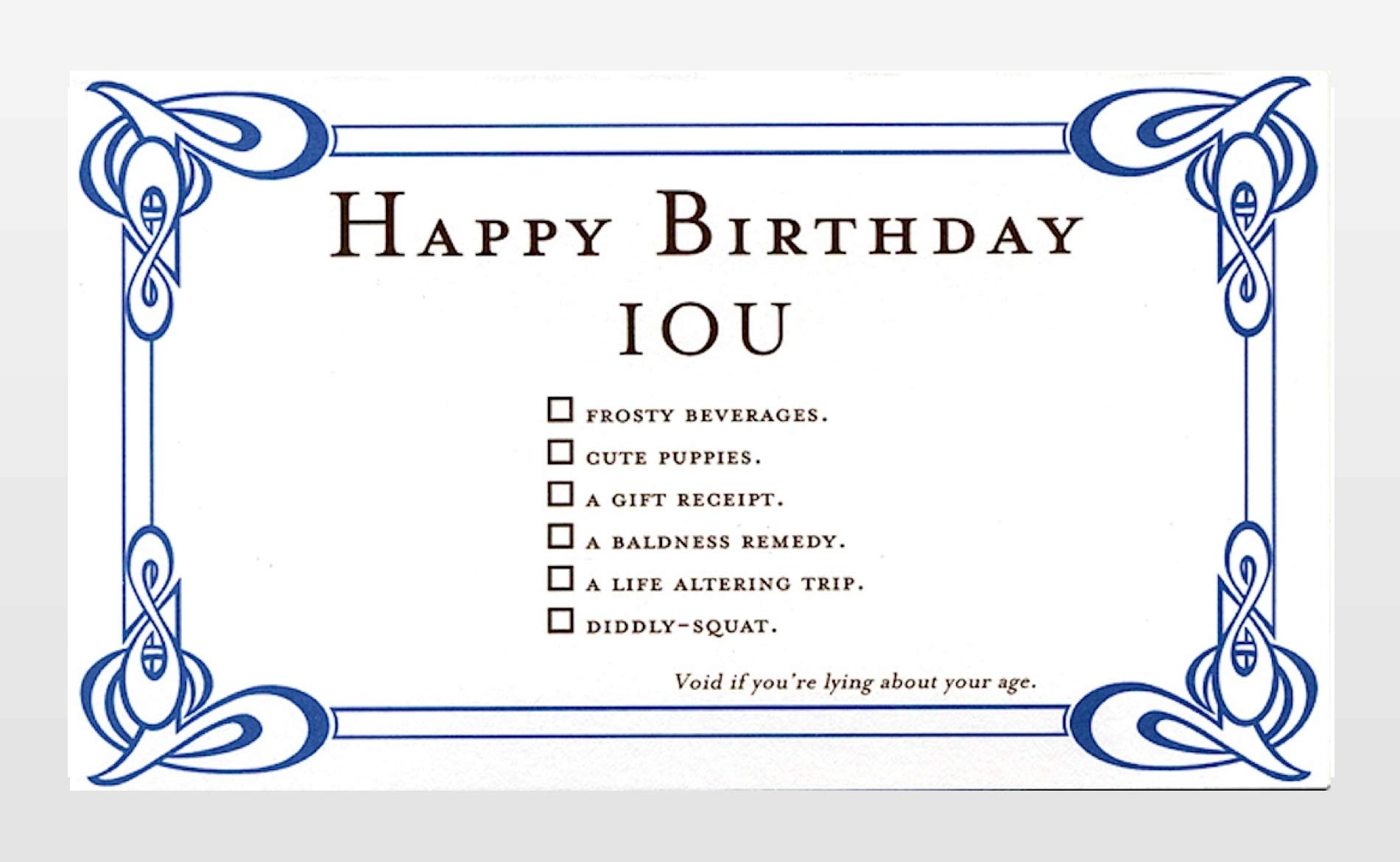 Happy Birthday Iou Certificates Free Aesthetic Birthday IOU Template