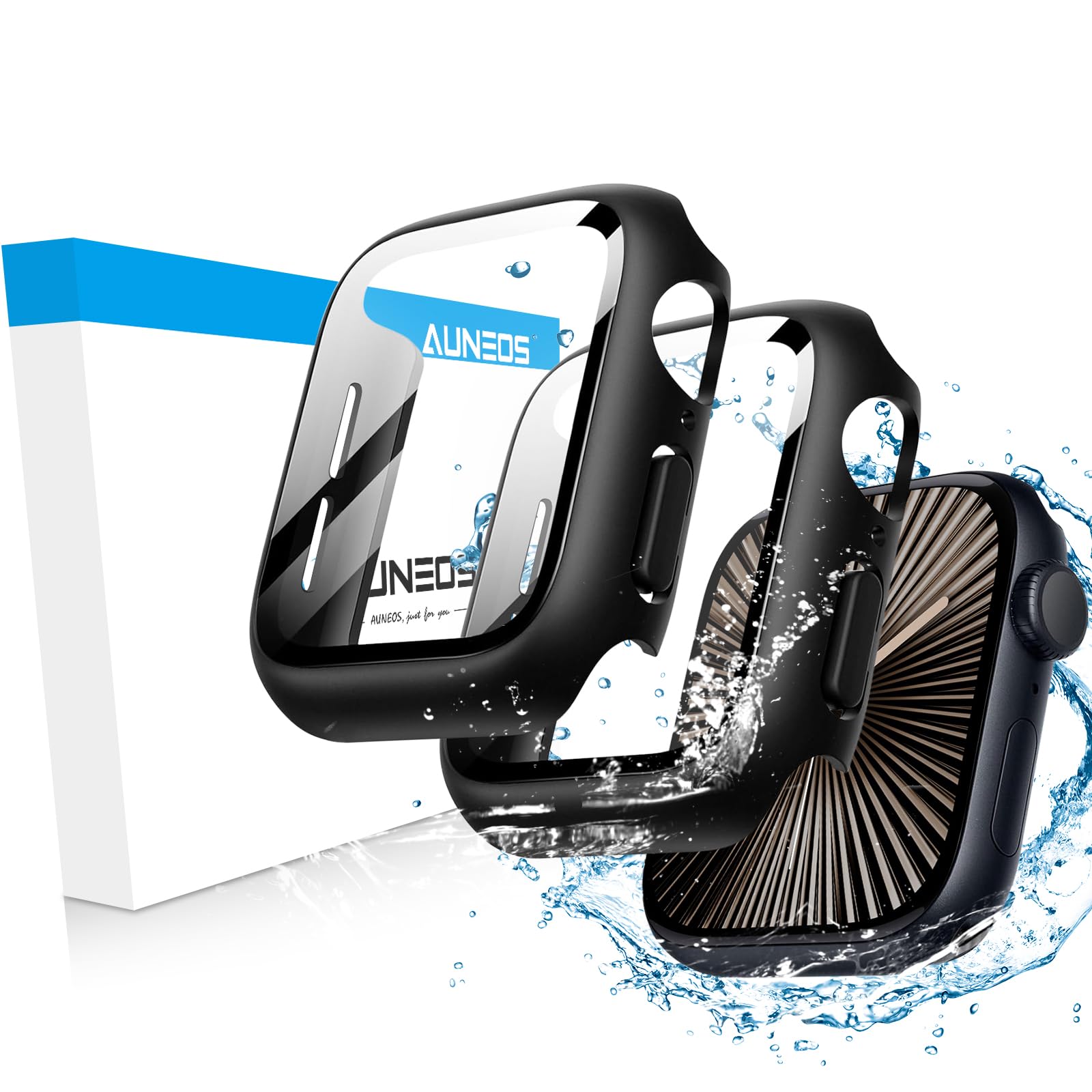 Amazon.co.jp: 【360°防水ケース】AUNEOS Apple Watchケース Series 10 46mm専用保護カバー アップルウォッチ保護 PC+強化ガラス素材 一体型 新 ...