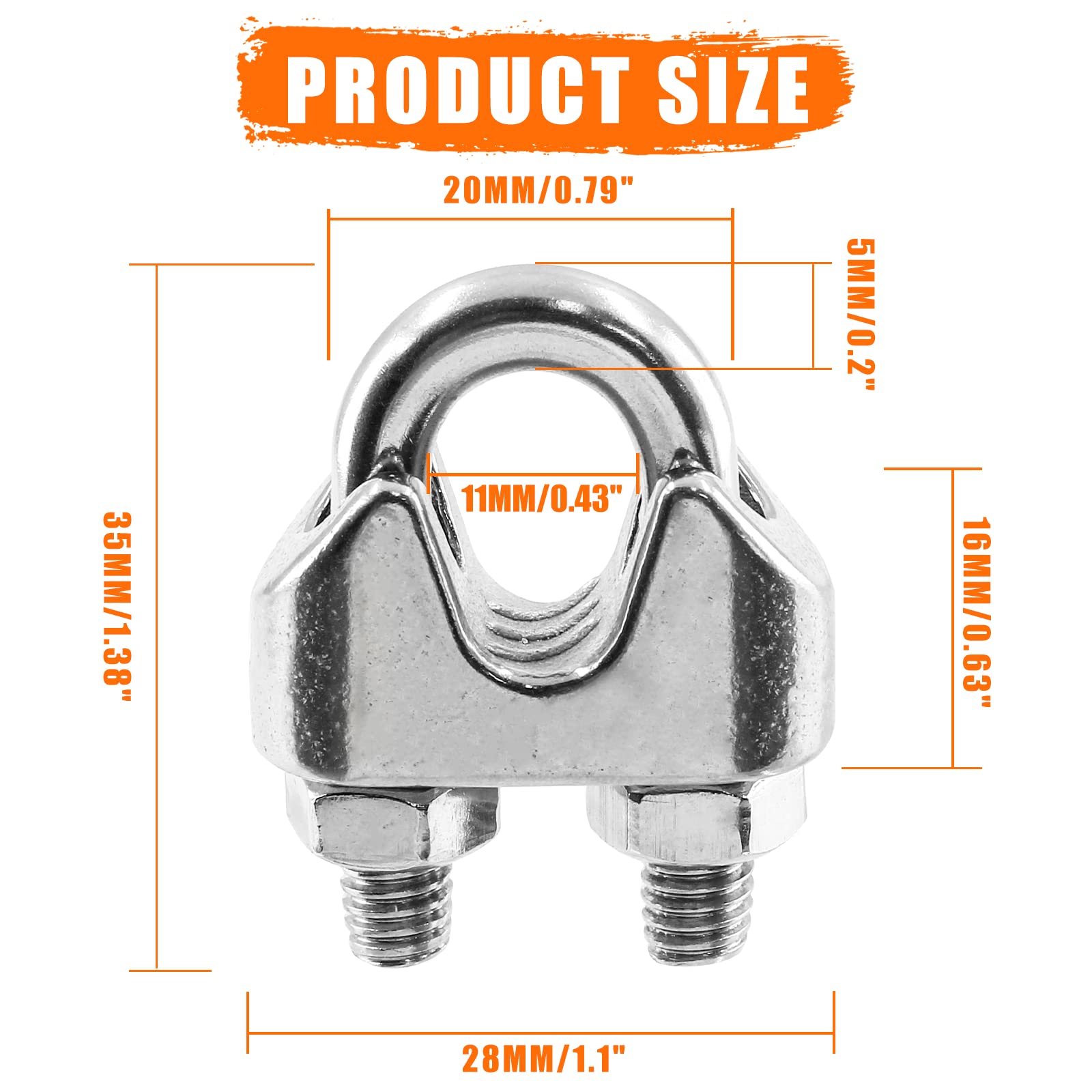 Snapklik.com : Kyuionty M8 5/16 Inch Stainless Steel Wire Rope Cable ...