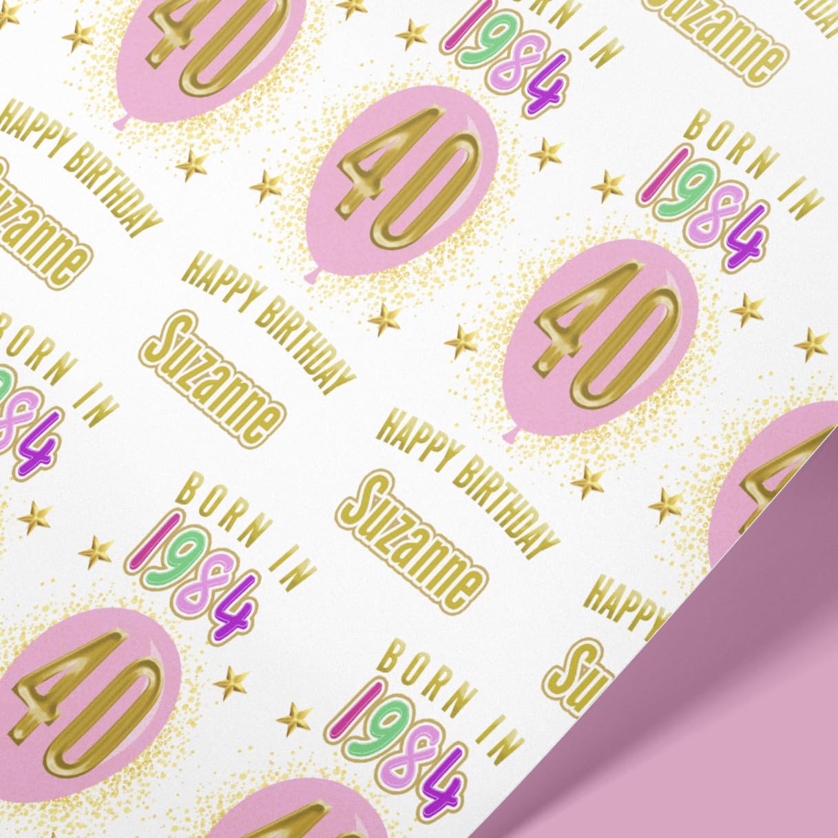 Personalised Born in Year Birthday Gift Wrap | Personalised 21st,30th ...
