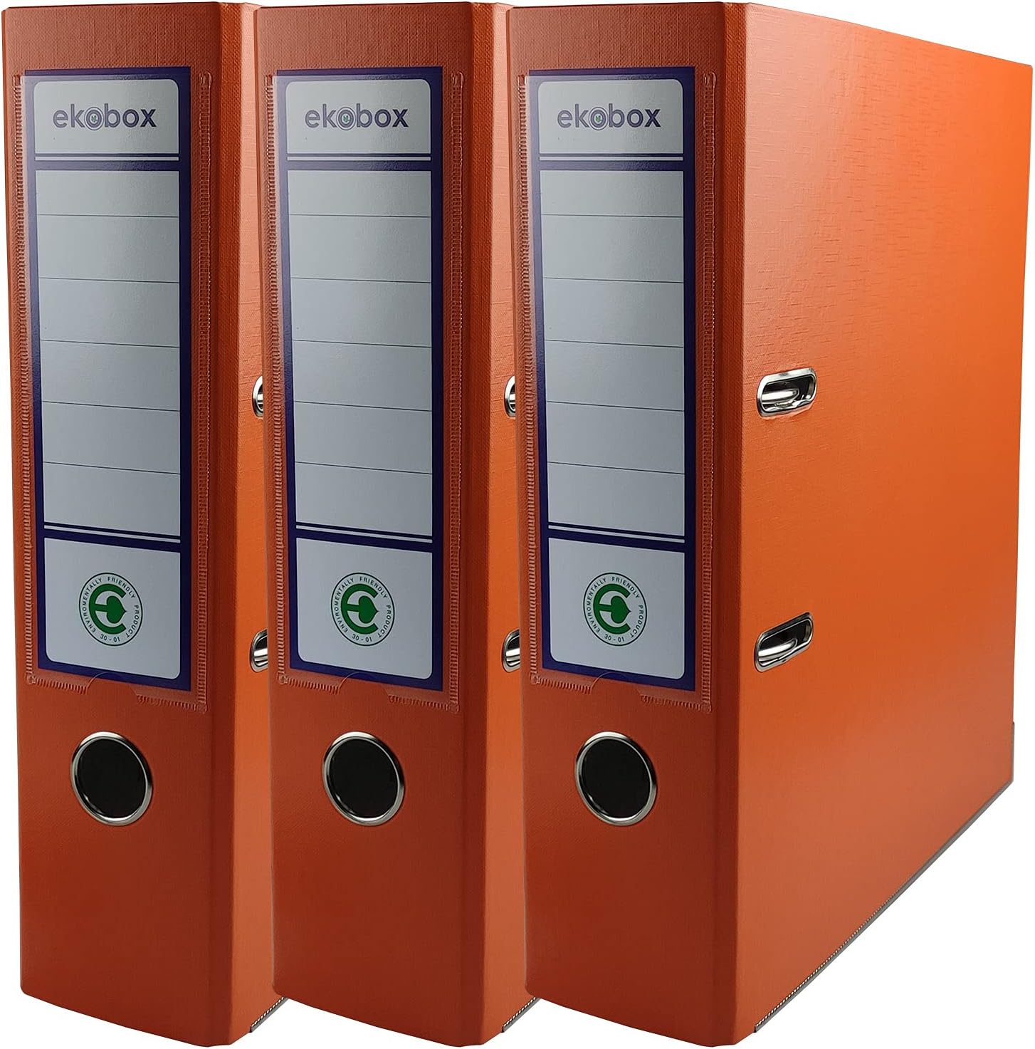 Netuno 3x Akten-Ordner orange DIN A4 Ekobox 2-Ring-Mechanik Ringorder ...