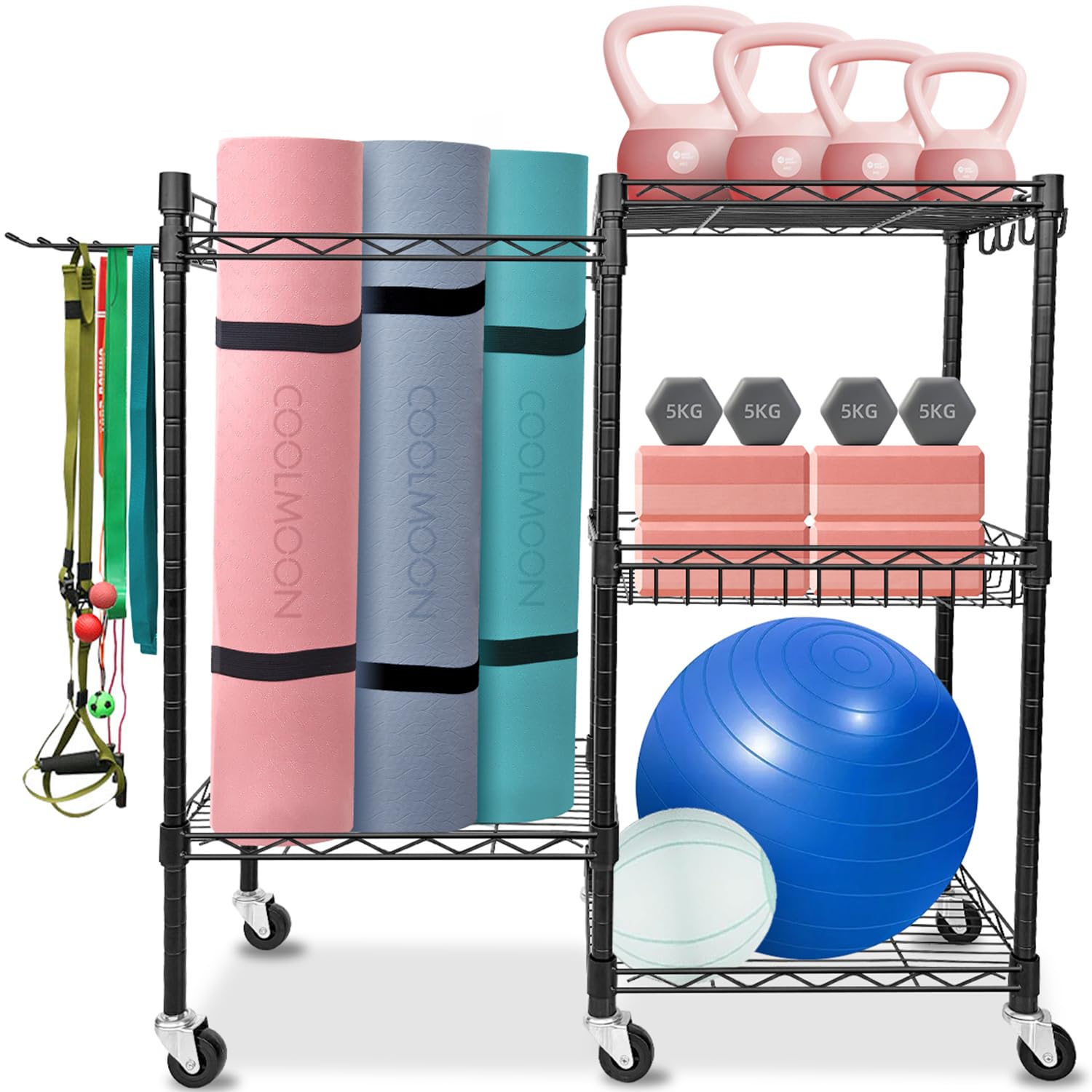 Amazon.com: COOLMOON Home Gym Storage Rack, Yoga Mat Storage Rack, Gym ...