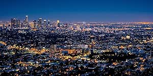 Amazon.co.jp: Painting Style Wallpaper Poster (Removable Sticker) Los Angeles Night View ...