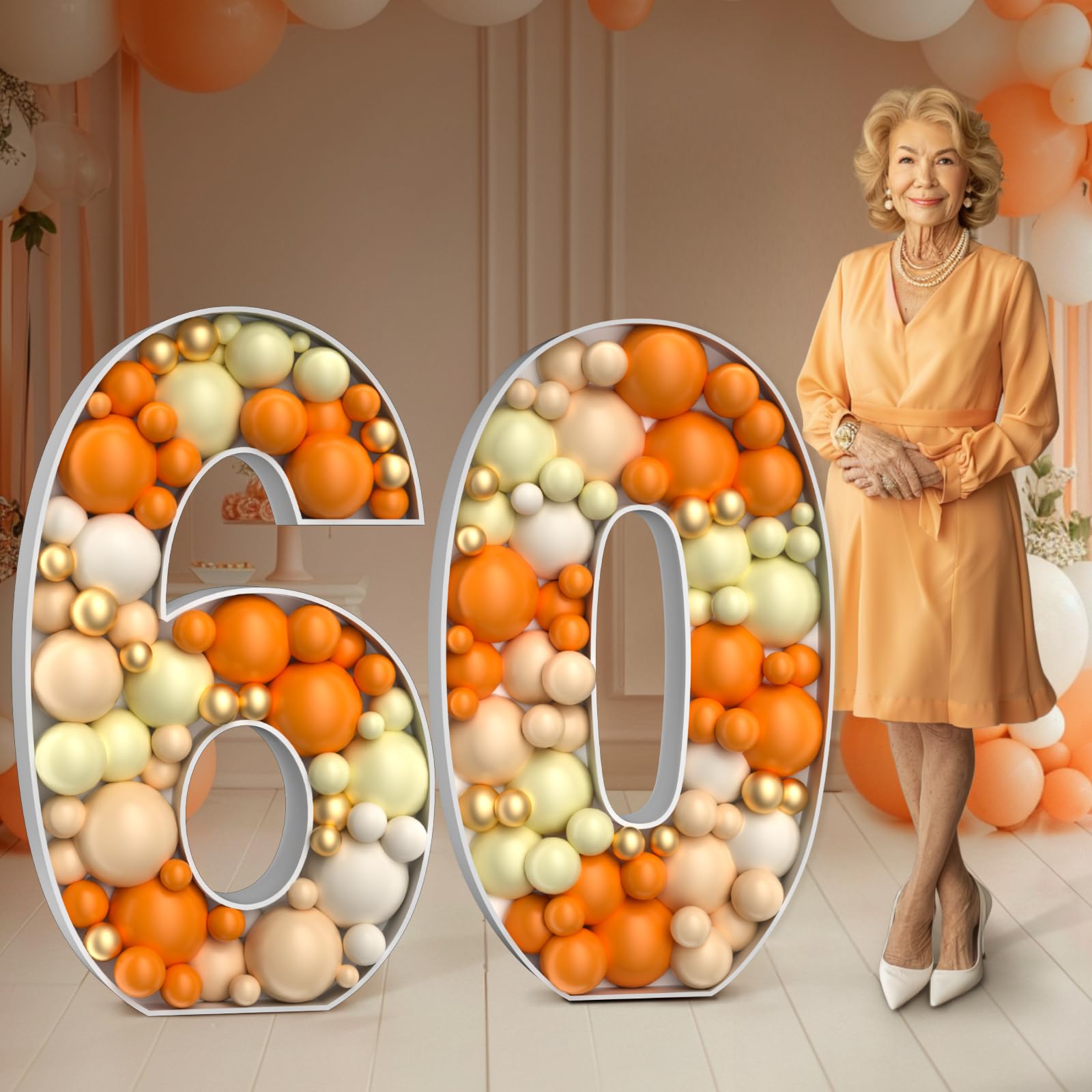 Snapklik.com : Mosaic Numbers For Balloons 4FT: Large 60th Birthday ...