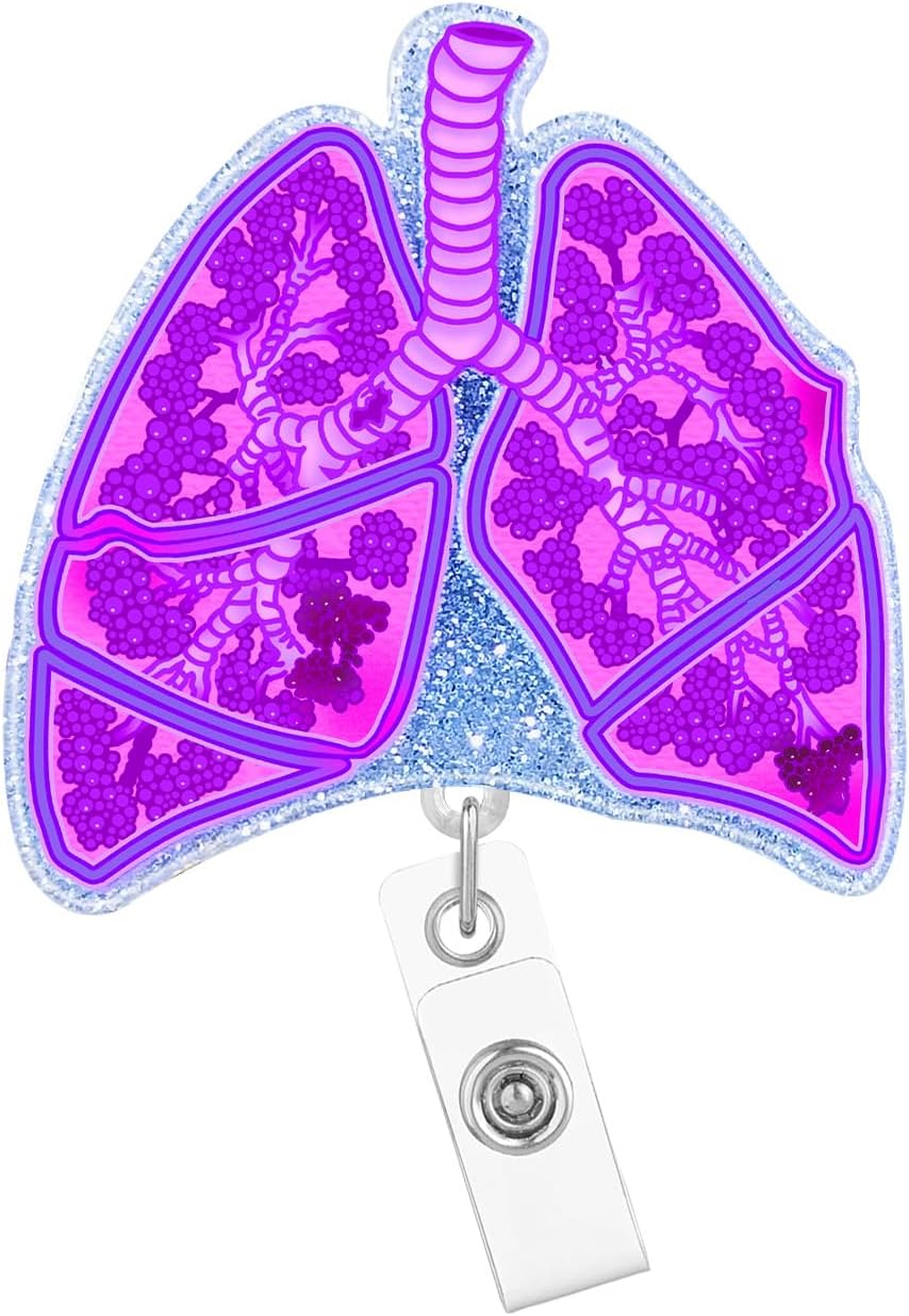 Amazon.com : Arakulago Purple Lung Respiratory Therapist Badge Reel ...