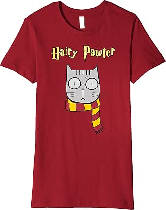 Amazon.com: Hairy Pawter Funny T-Shirt Cute Magic Cat With Glasses Gift ...