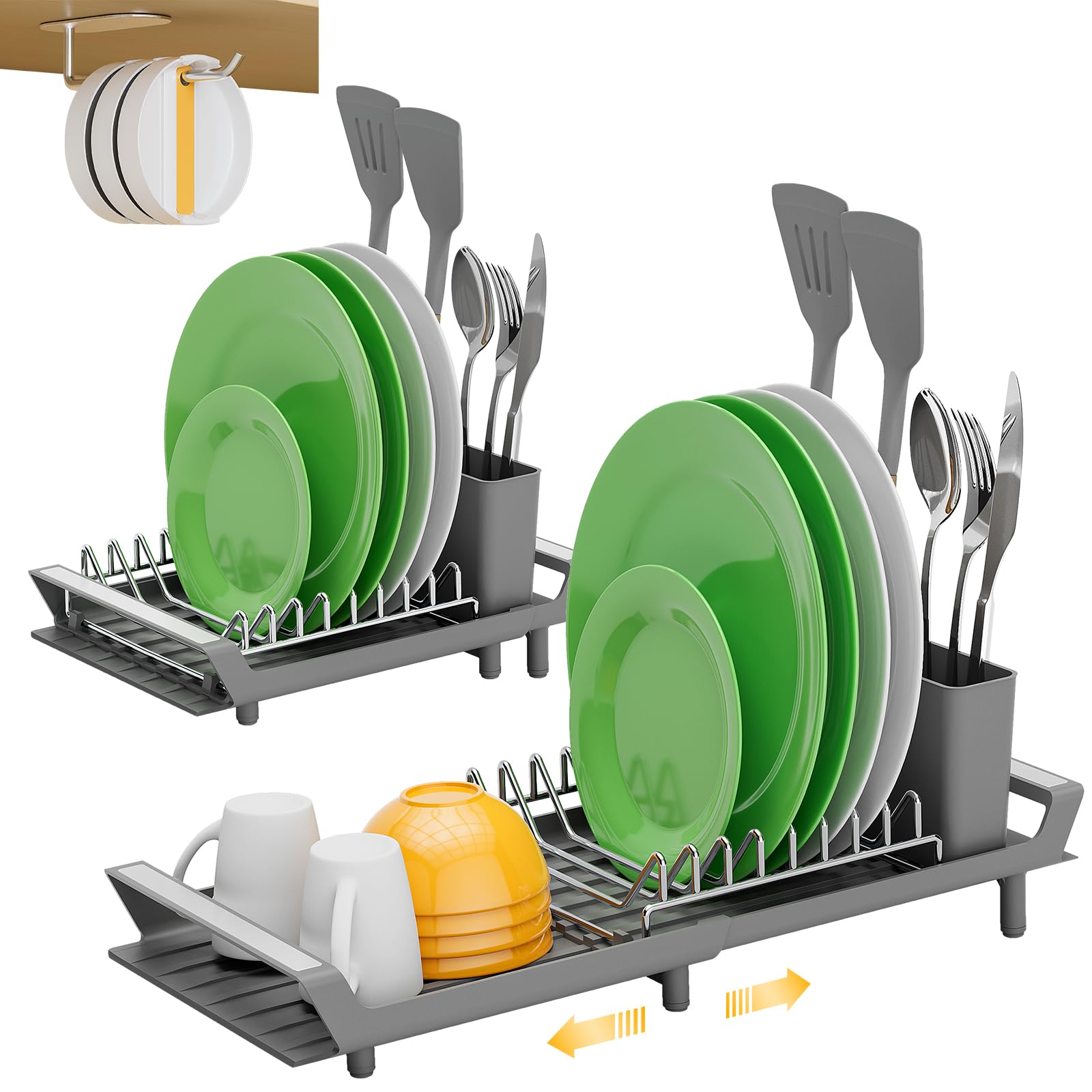 Amazon.com - Small Dish Drying Rack Expandable, Stainless Steel Compact ...