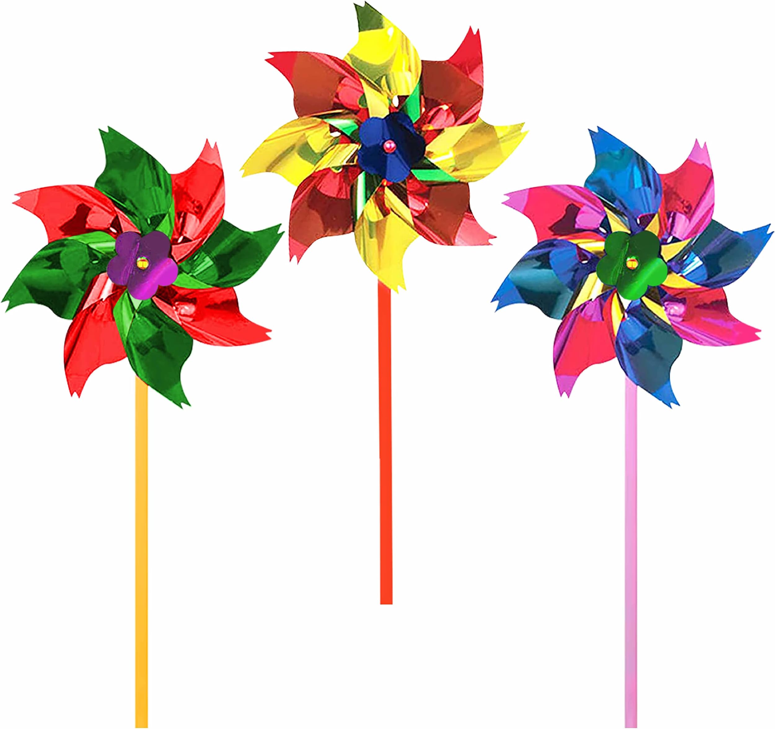 Amazon.com: 9.4inch Reflective Pinwheels Rainbow Wind Spinners ...