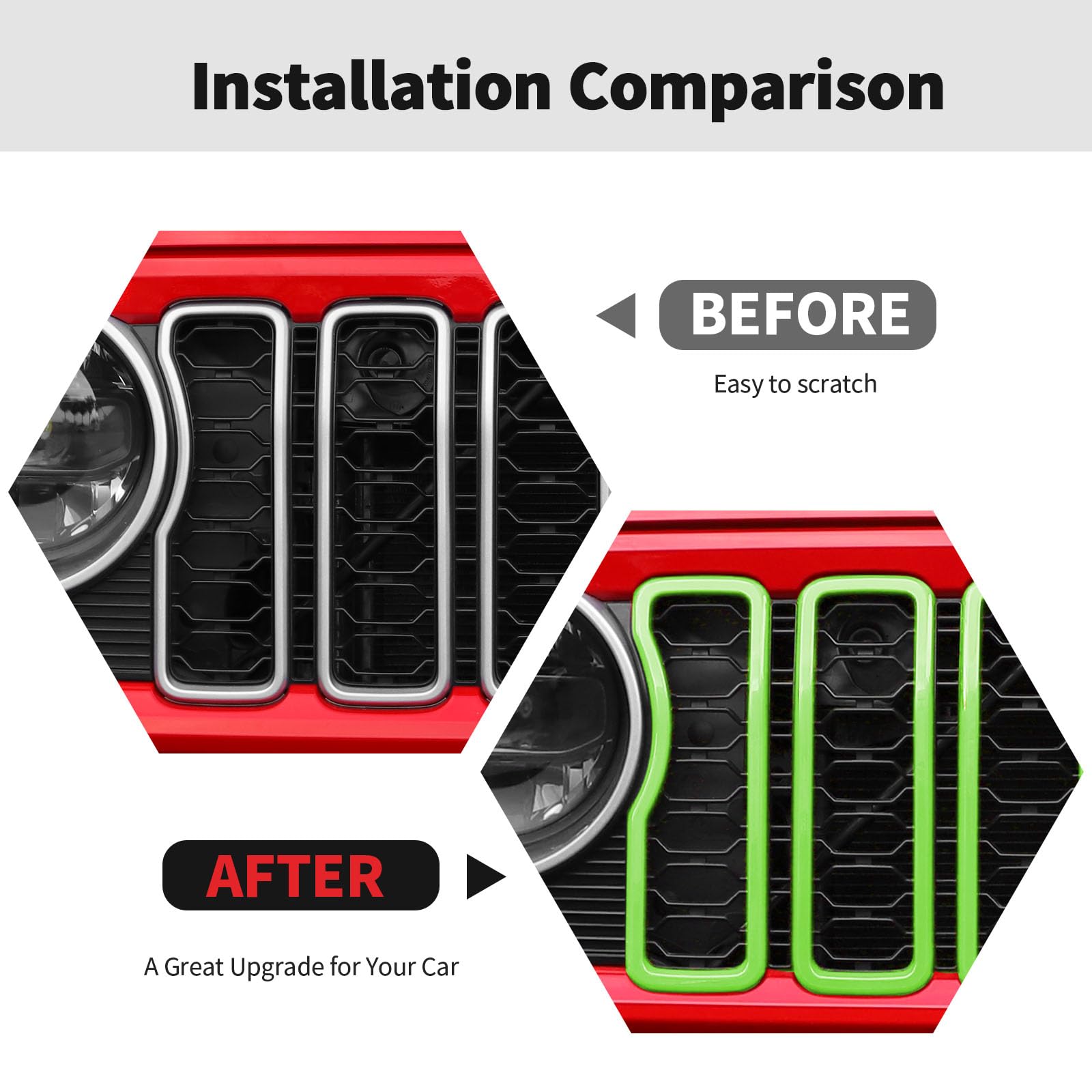Front Grille Inserts Grill Decoration Exterior Accessories Compatible ...