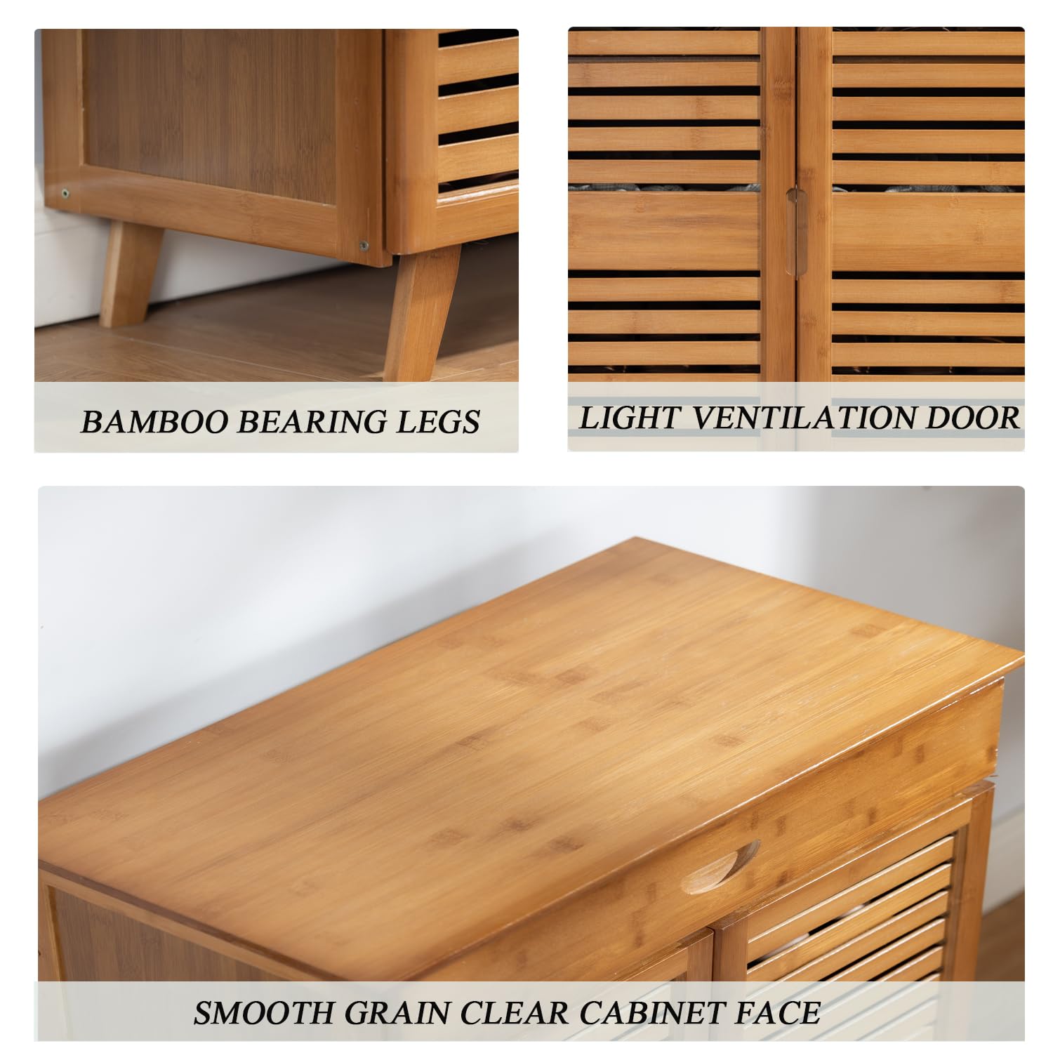 latifolia Shoe Cabinet, Vintage Shoe Storage Cabinet with 2 Doors, 5 ...