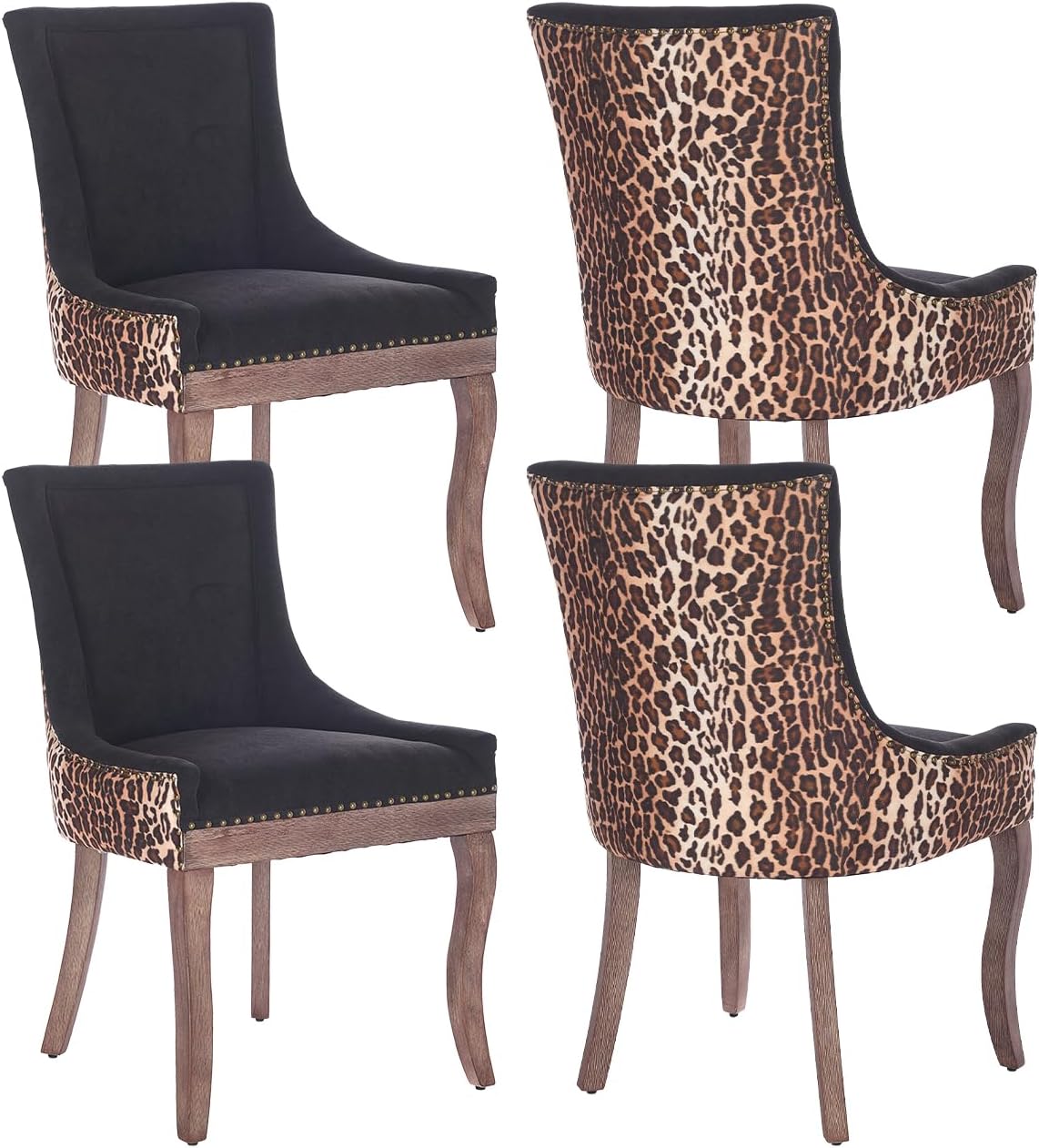 Amazon.com - Shenyon Upholstered Dining Chairs Set of 4, Fabric Dining ...