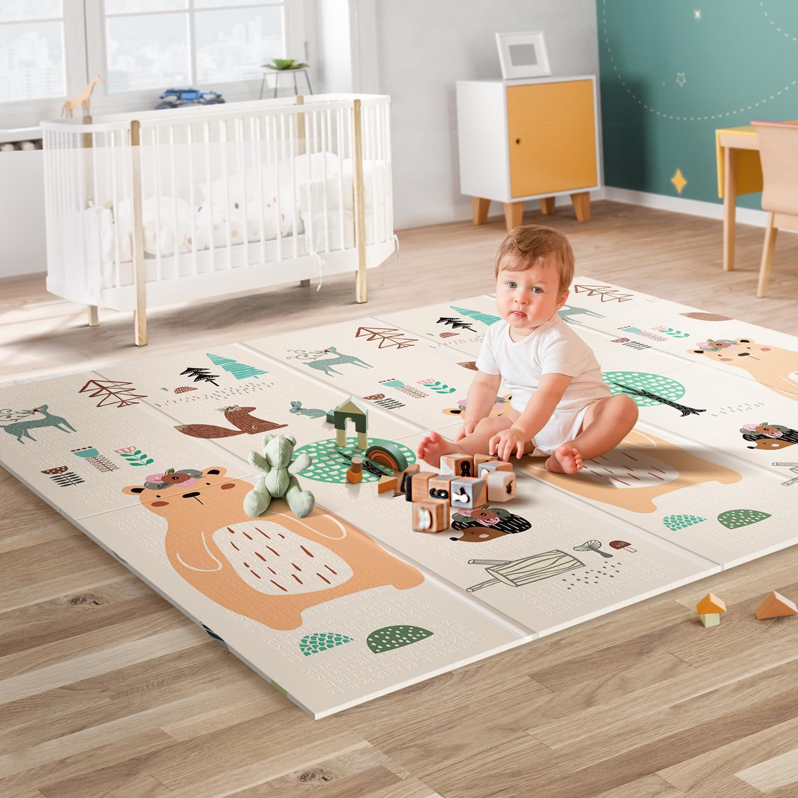 Amazon.com : UANLAUO Baby Mat for Floor - Foldable Baby Play Mat for ...