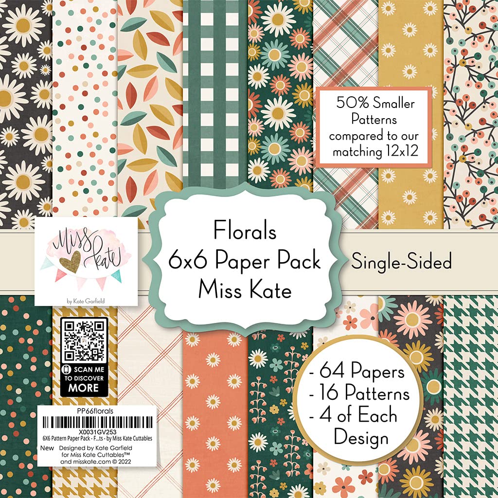 Amazon.com: 6x6 Pattern Paper Pack – Florals - for 7 Scrapbook Premium ...