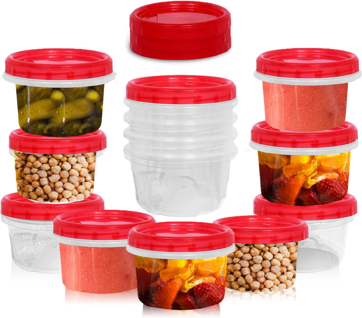 Amazon.com - [Red - 12 Pk] Airtight Deli Containers with Lids Twist ...