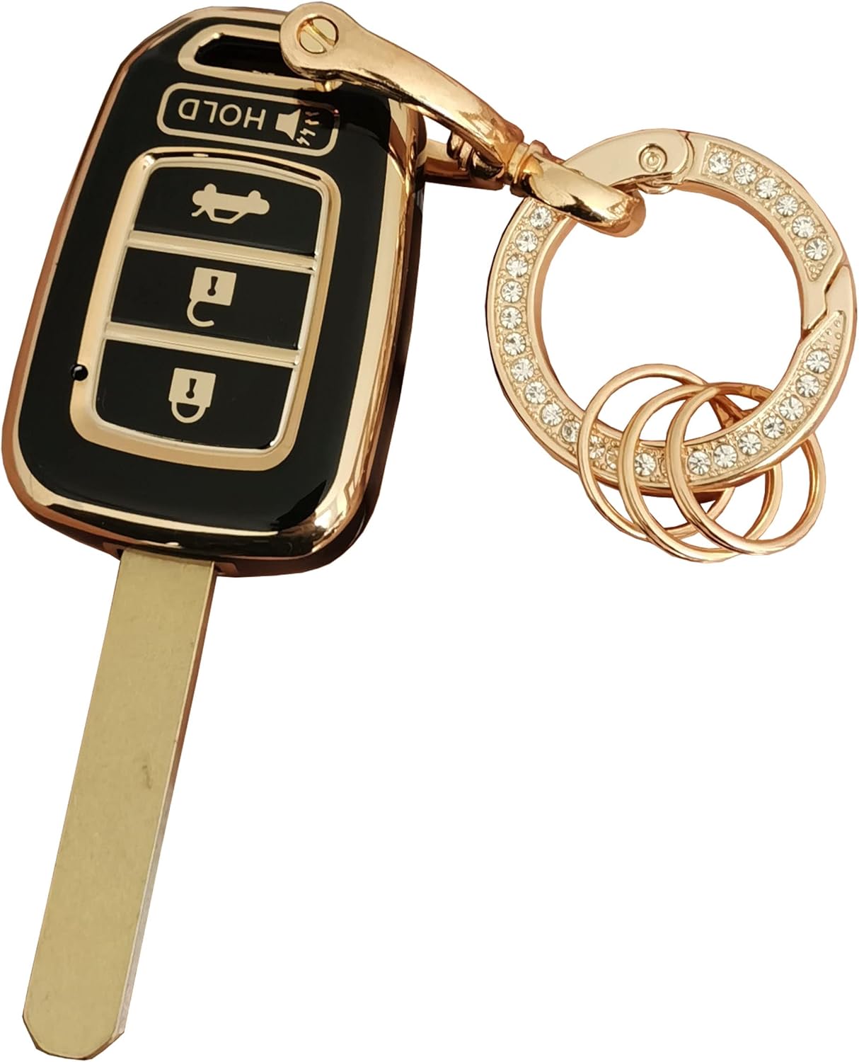 Amazon.com: TAPAYICA for Honda Key Fob Cover Gold Keychain TPU Key Fob ...