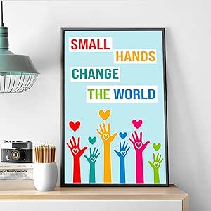 Amazon.com: Small Hands Change The World poster, Diversity Wall Art ...