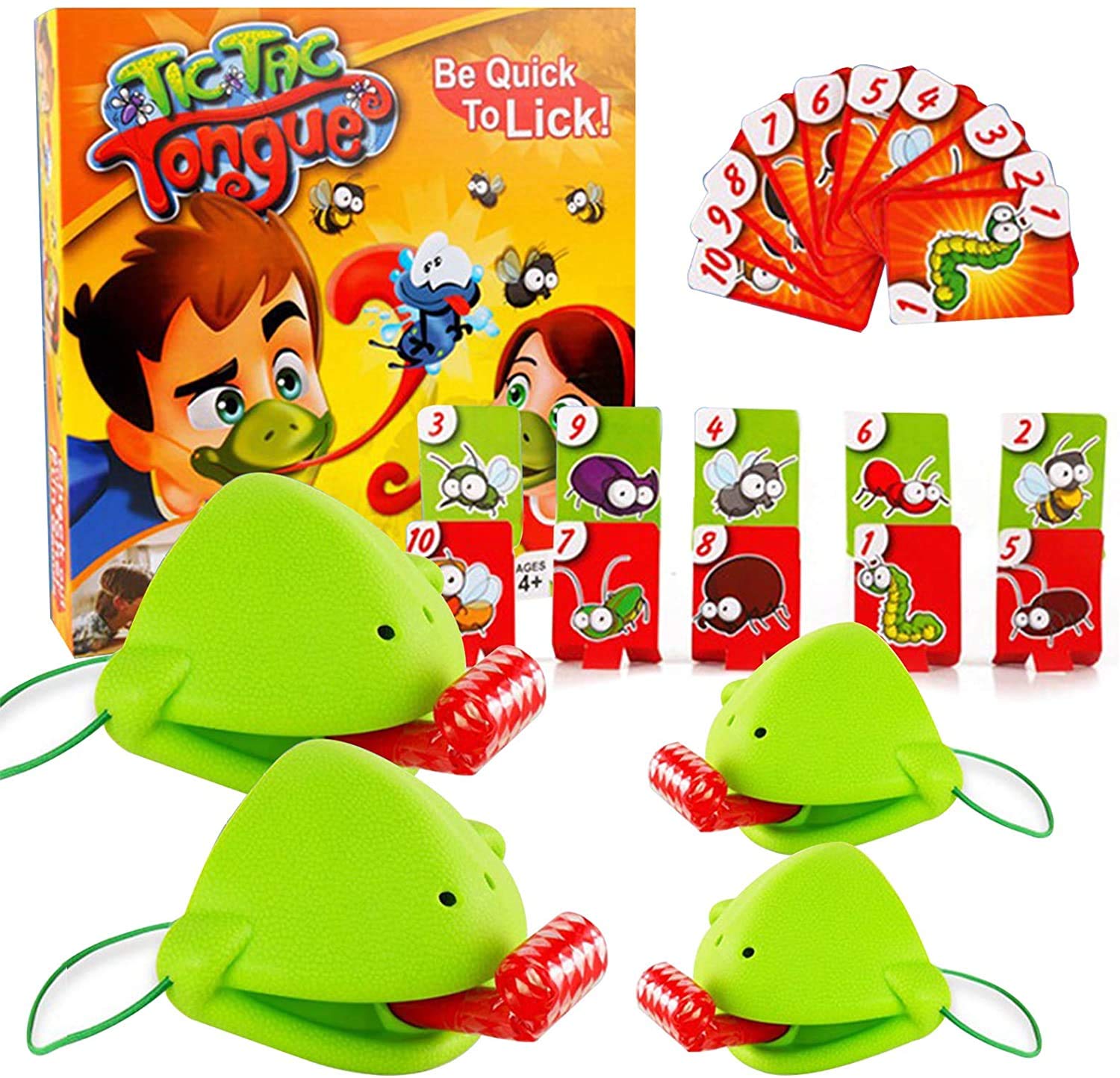 Frog Catching Insect With Tongue Cartoon Frog Catching Mosquito Tongue