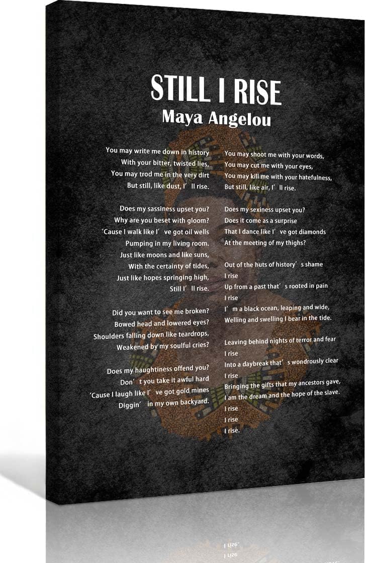 Still I Rise Maya Angelou Wall Art Poem Poster Philippines | Ubuy