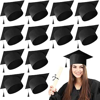 Amazon.com: JaGely 10 Pcs Adult Graduation Cap with Tassel Felt Grad ...