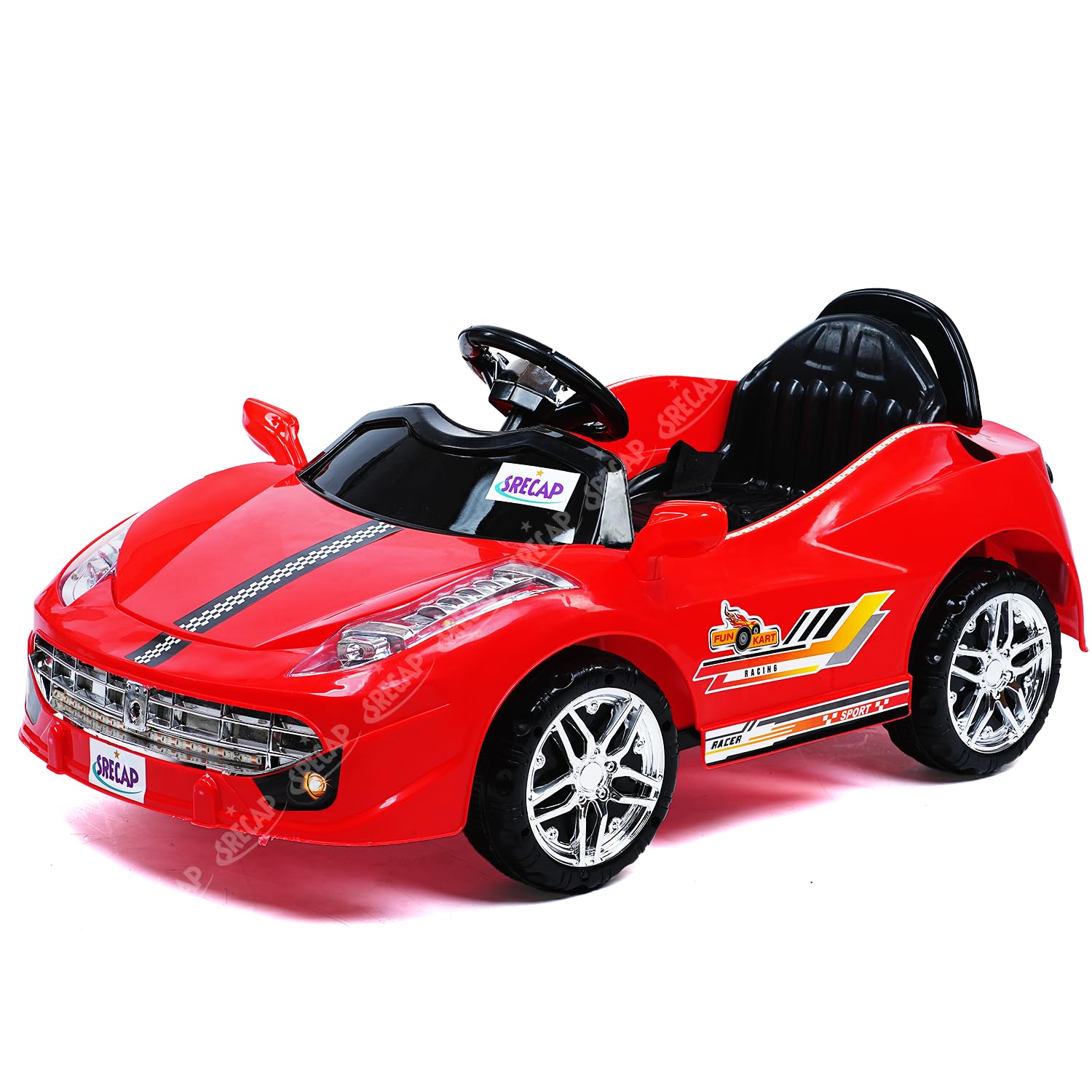 Buy Srecap Electric Ride on Car for Kids, Parental Remote, 12V ...