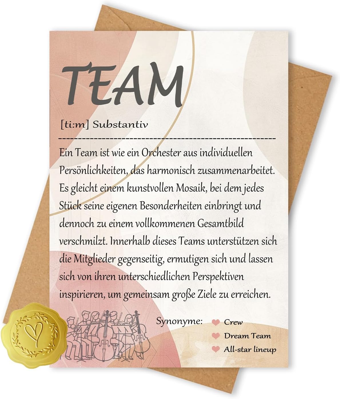 Vielucks 15 x Team Karte - DIN A6 - mit Umschlag und Aufkleber, kleine ...