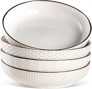 Amazon.com: Gooditour Ceramic Pasta Bowls Set - 42 Oz Large Salad Bowls ...