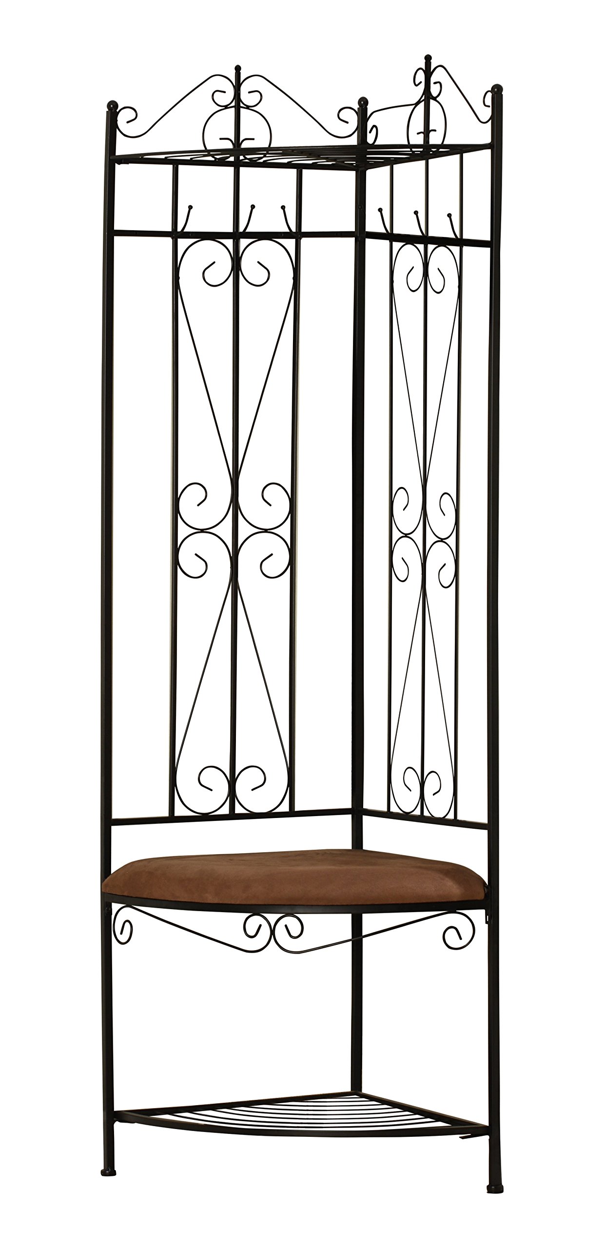 Snapklik.com : Kings Brand Black Metal Corner Entryway Hallway Rack