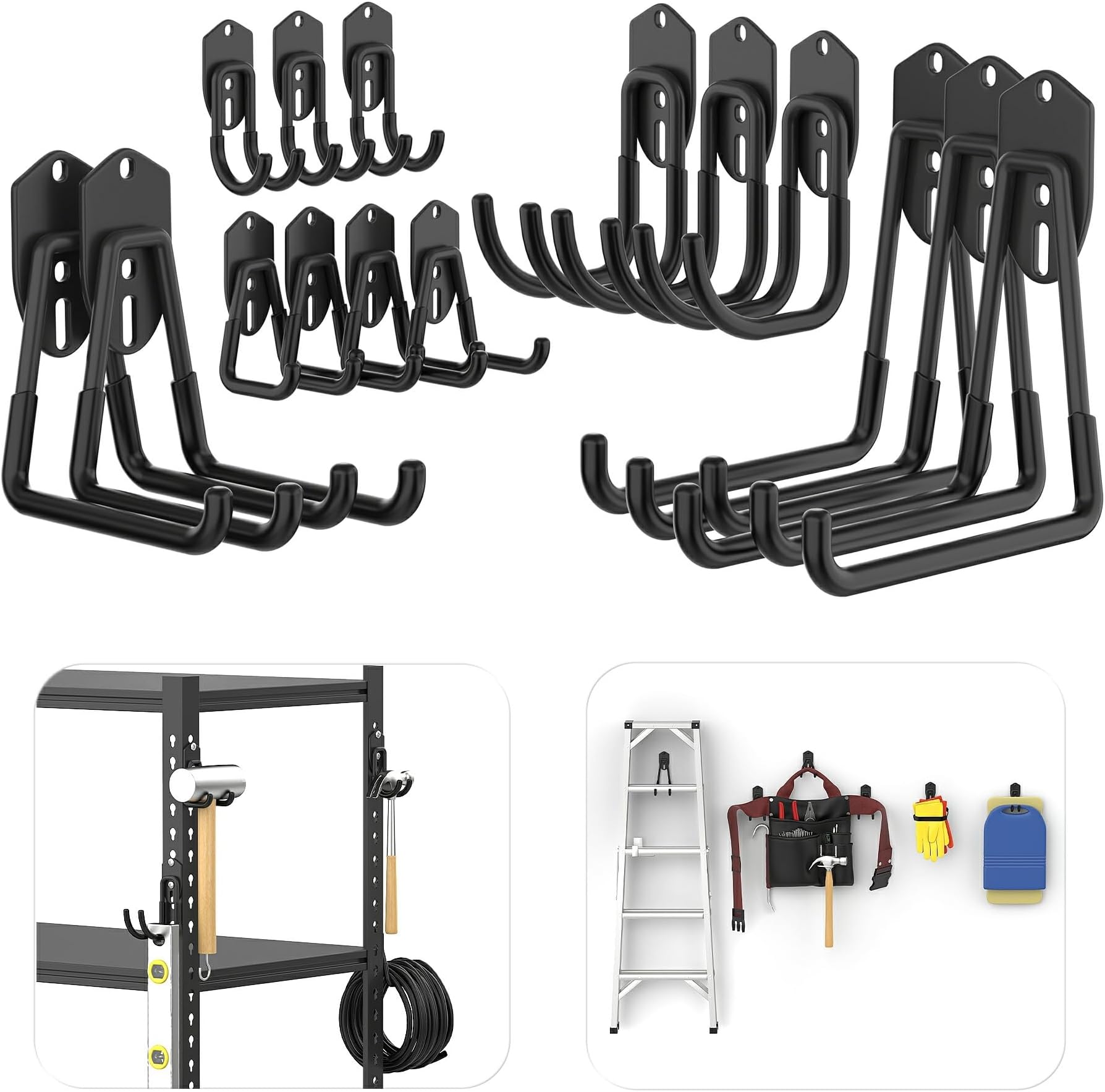 TORACK 7PCS Shelving Hooks for Keyhole Shelving Units, Metal Shelving ...
