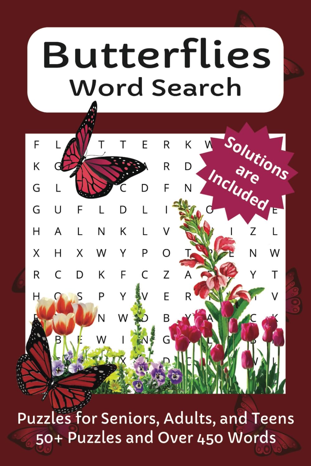 Butterflies Word Search Puzzle Book: Word Searches with Easy to Read ...
