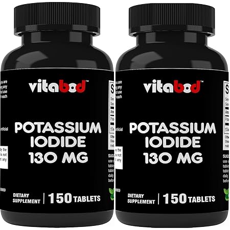 Amazon.com: Potassium Iodide Tablets 130 mg (2 Pack) - (120 Tablets ...