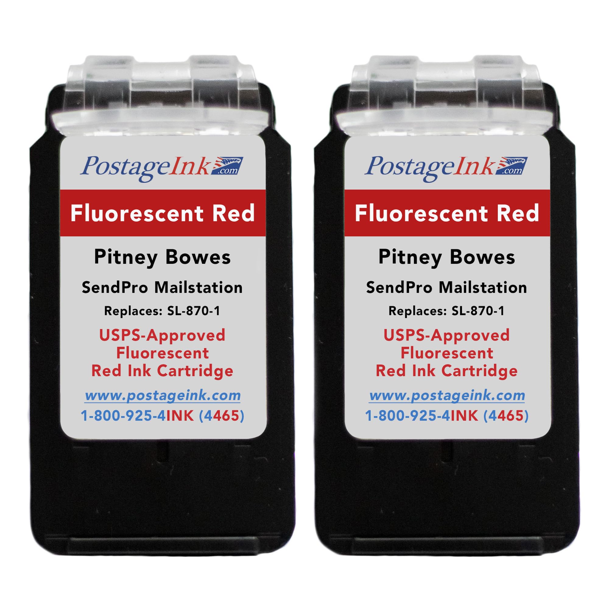 Amazon.com: PostageInk.com PB SL-870-1 Red Fluorescent Compatible Ink ...