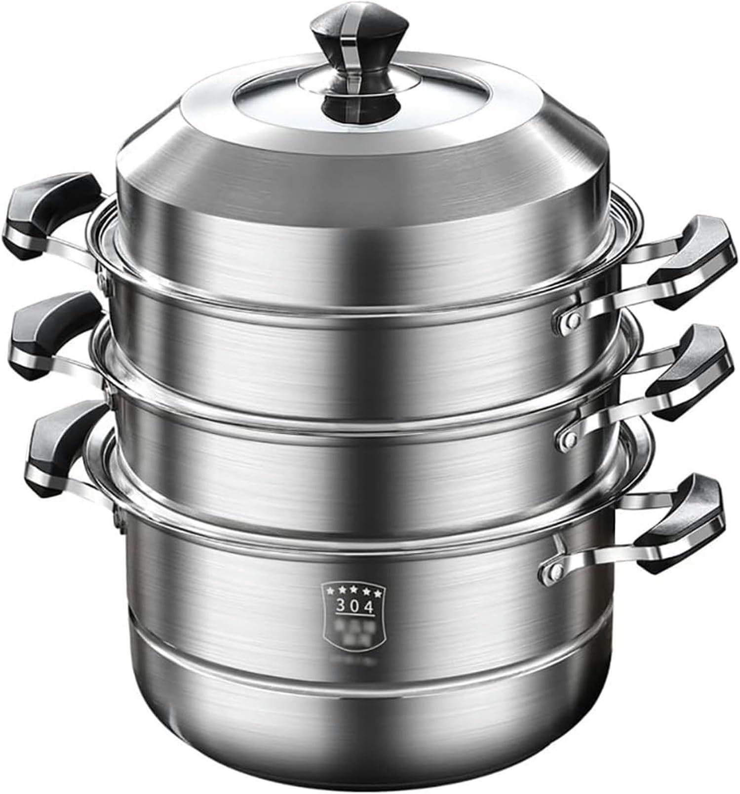 Amazon | Minp 二段/三段/四段 蒸し器 蒸鍋 蒸し鍋 蒸しもの鍋 鍋蓋付 3層底 対応熱源:IH対応 各種熱源対応 304 ...