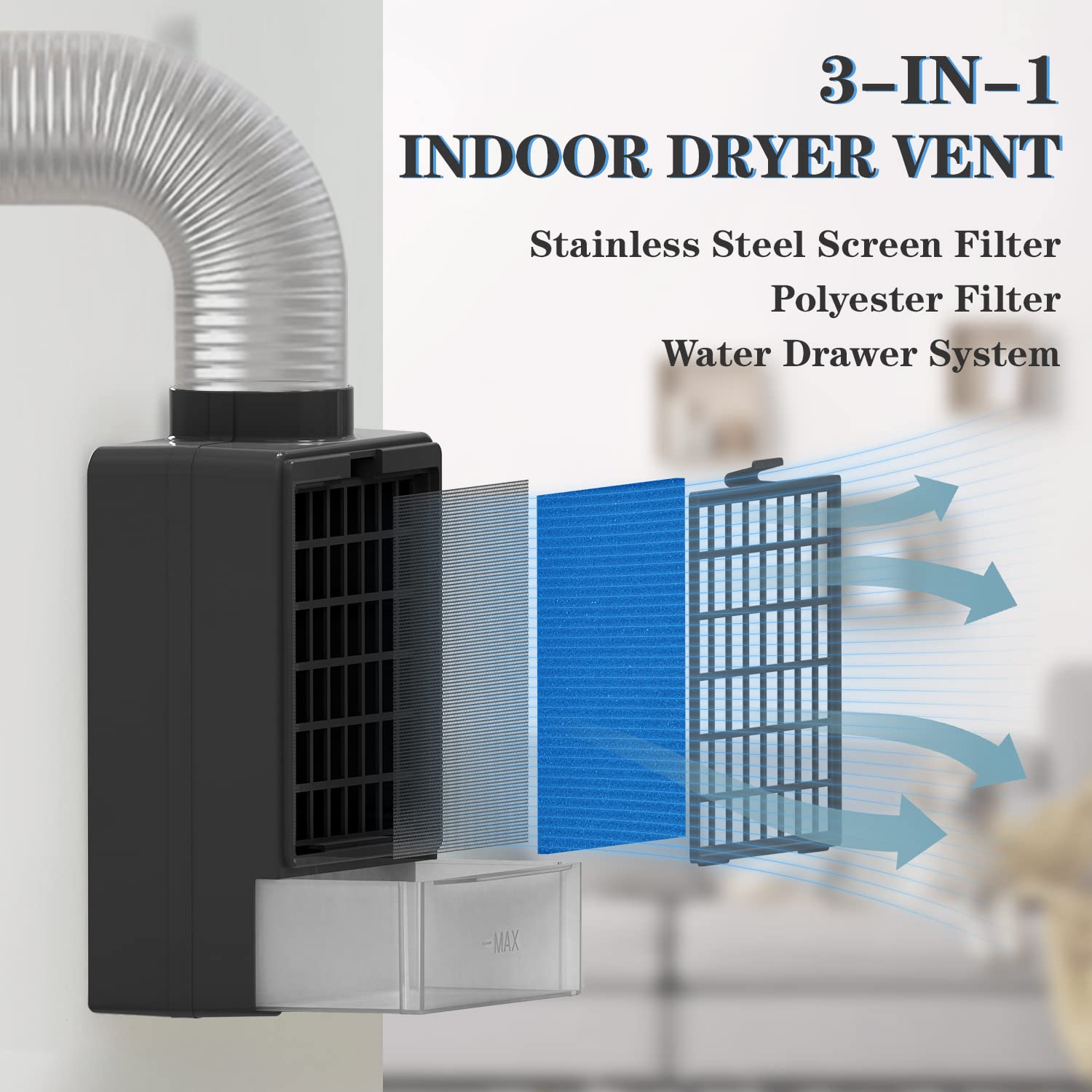 Dryer Exhaust Vent Filter System Inline Lint Traps For Dryer Venting