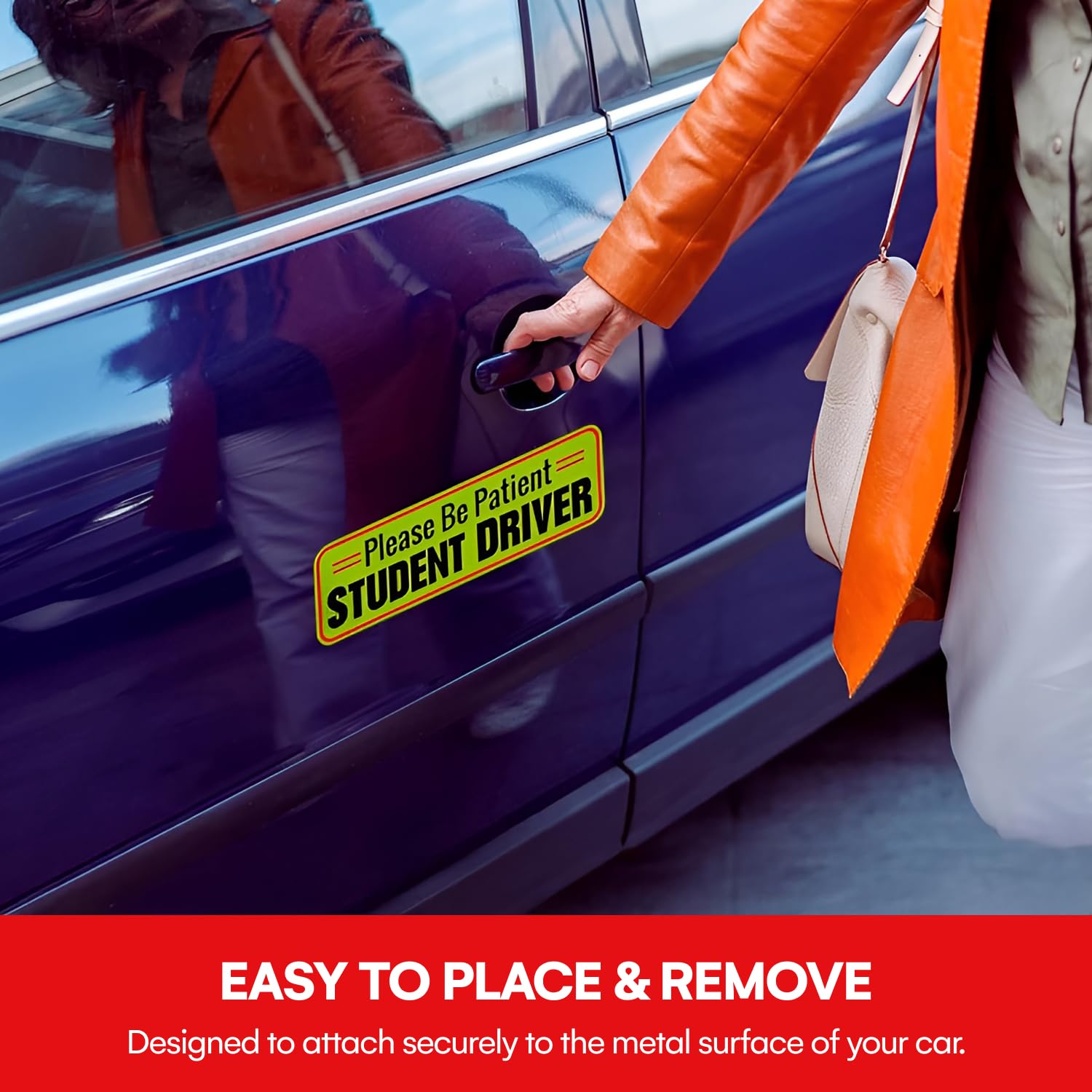 Snapklik.com : Student Driver Car Magnet Set Of 3 - Reflective 10 Inch ...