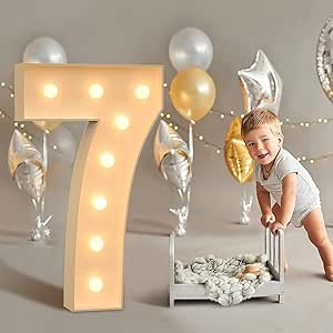 Amazon.com: Marquee Light Up Numbers LED Light Up Sign Warm Light ...