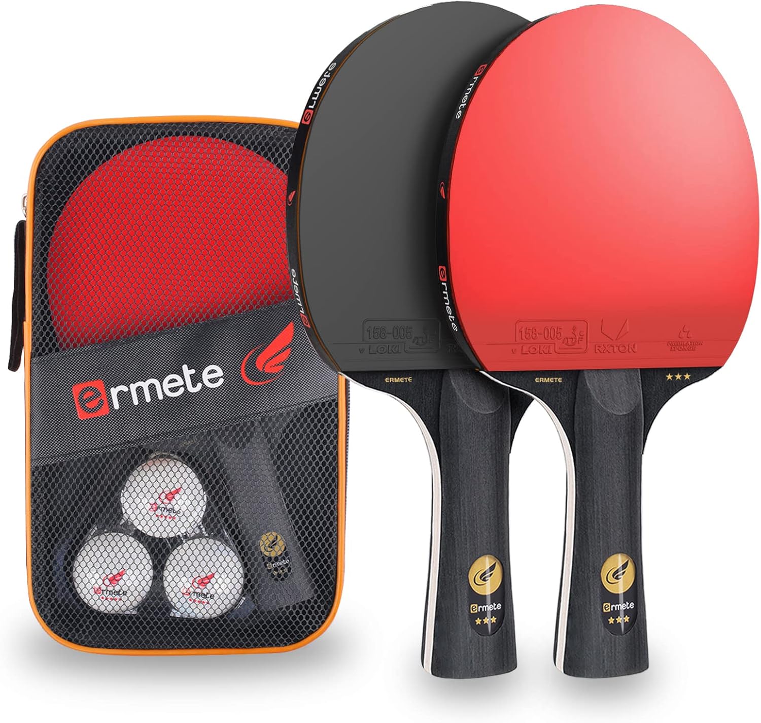 Table Tennis Set, 2 Table Tennis Bats, 3 Table Tennis Balls and Carry ...