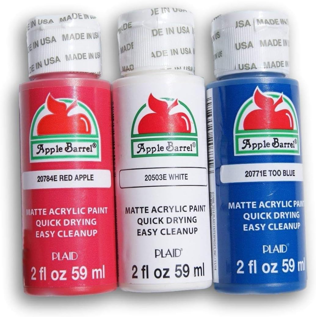 Amazon.com: Apple Barrel Red, White, and Blue Patriotic Acrylic Paint ...