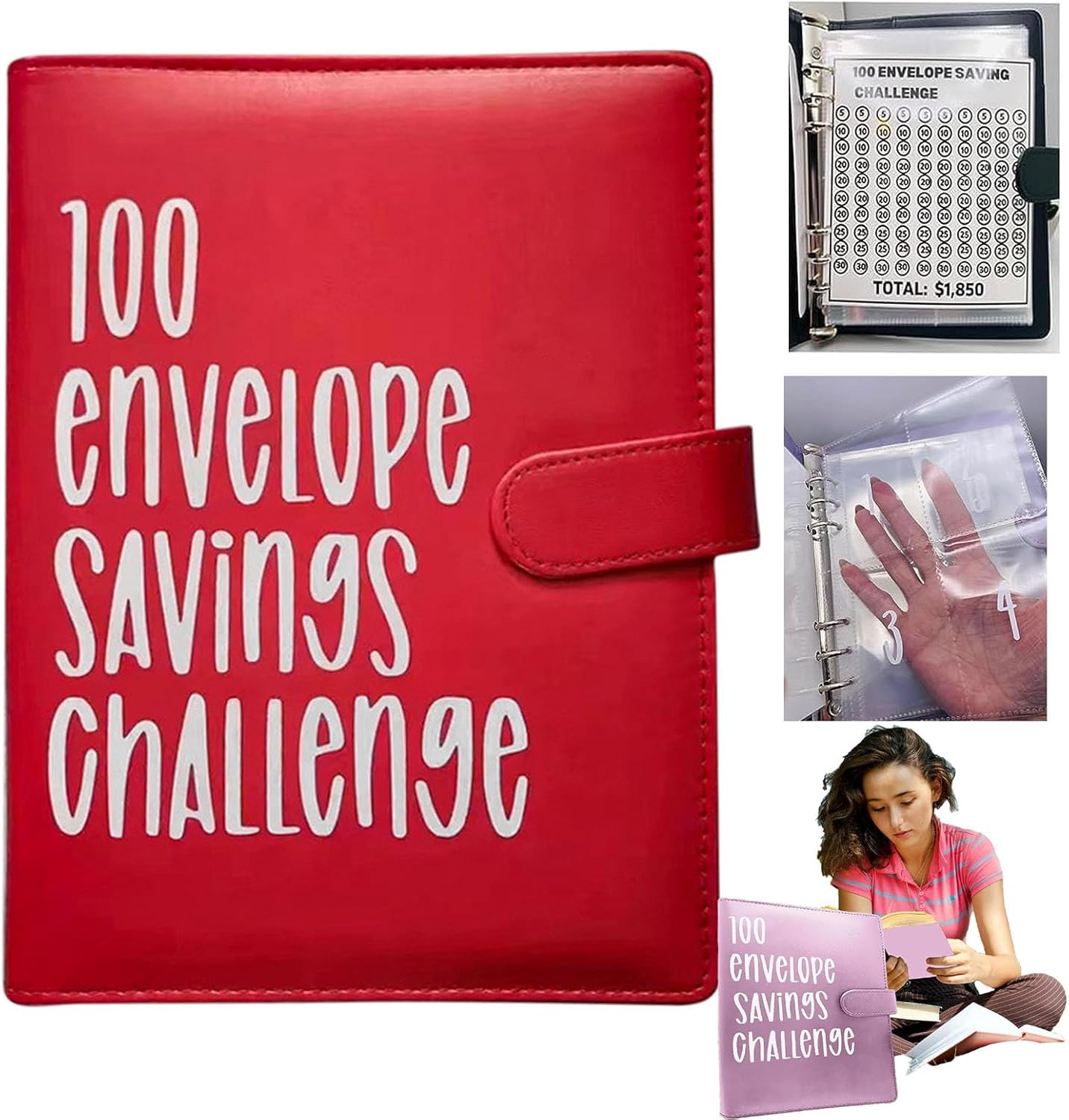 Amazon.com : 100 Envelope Challenge Binder, Saving Binder, Money Binder ...