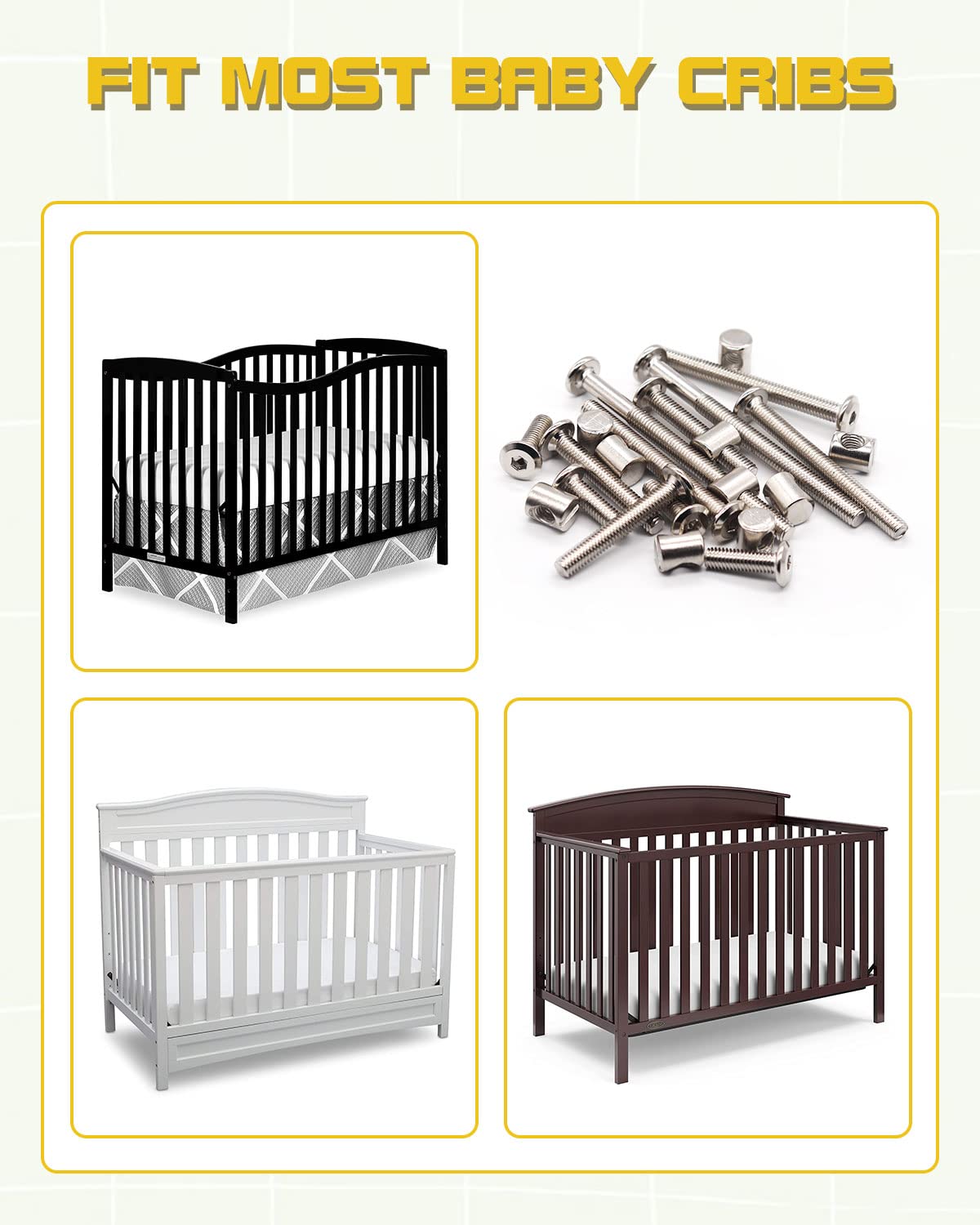 Snapklik.com : Crib Screws Bolts Hardware Replacement Kit, 28 Set M6 ...