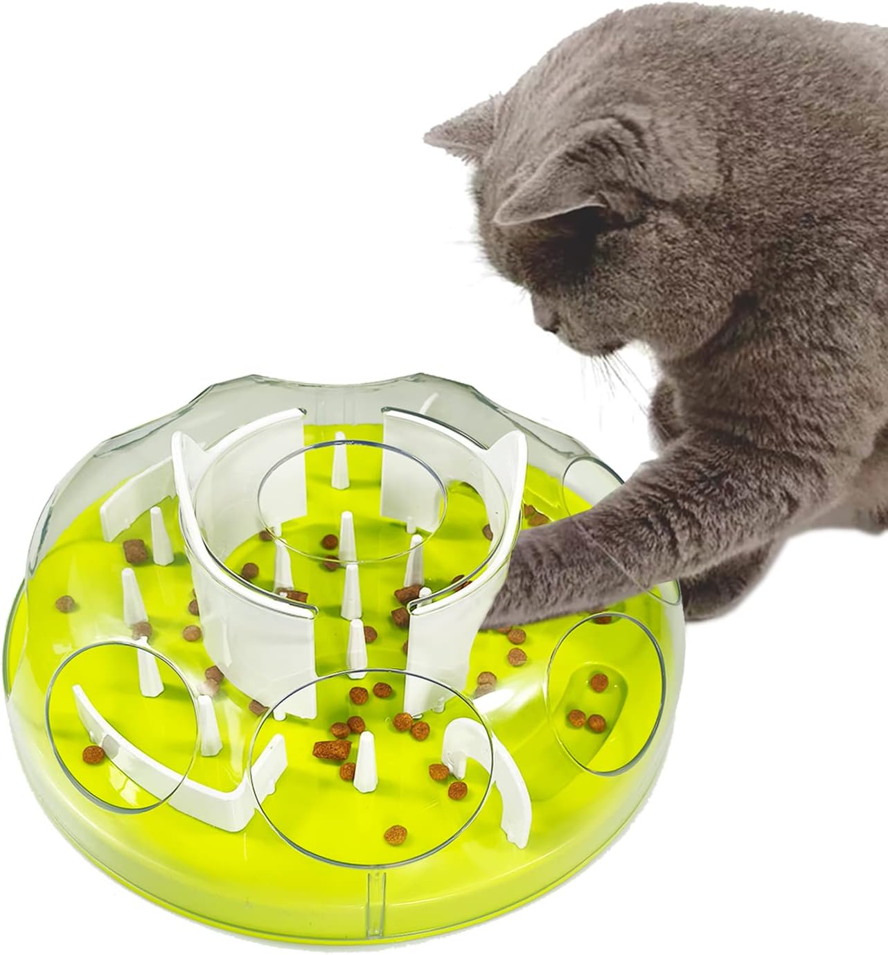 JUXANOS Interactive Puzzle Cat Feeder,Treat Maze Toy Slow Feeder for ...