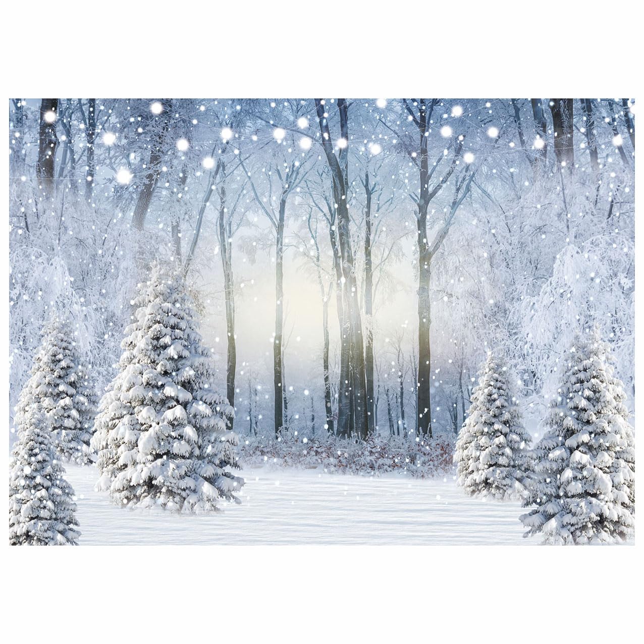 Amazon.com : XEYSM 7x5FT Winter Snow Scene Backdrop Winter Forest ...